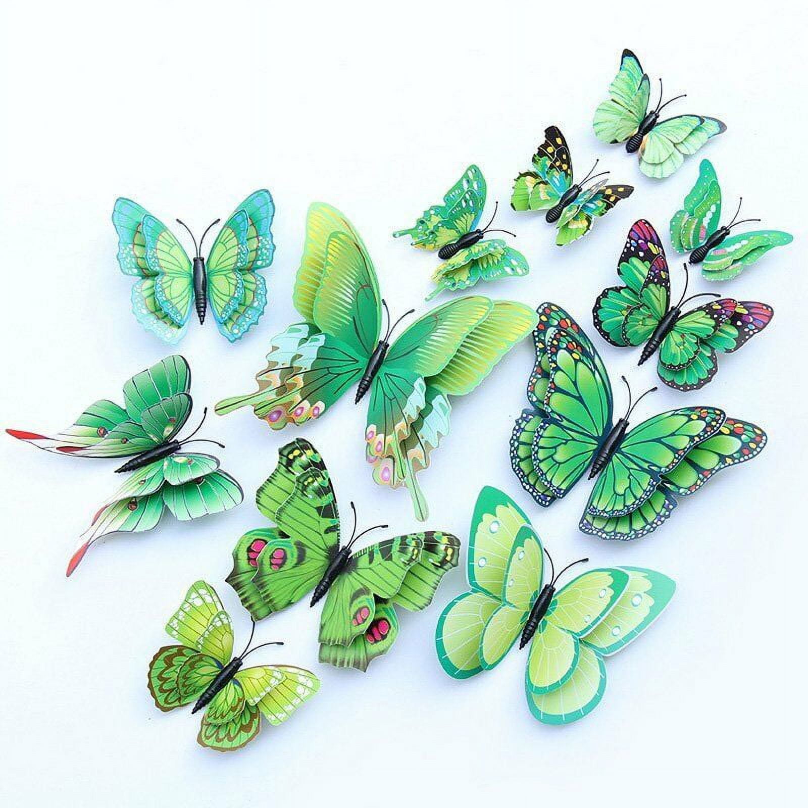Set of 12 3D Butterfly Wall Patches Home and Wedding Decoration DIY ...