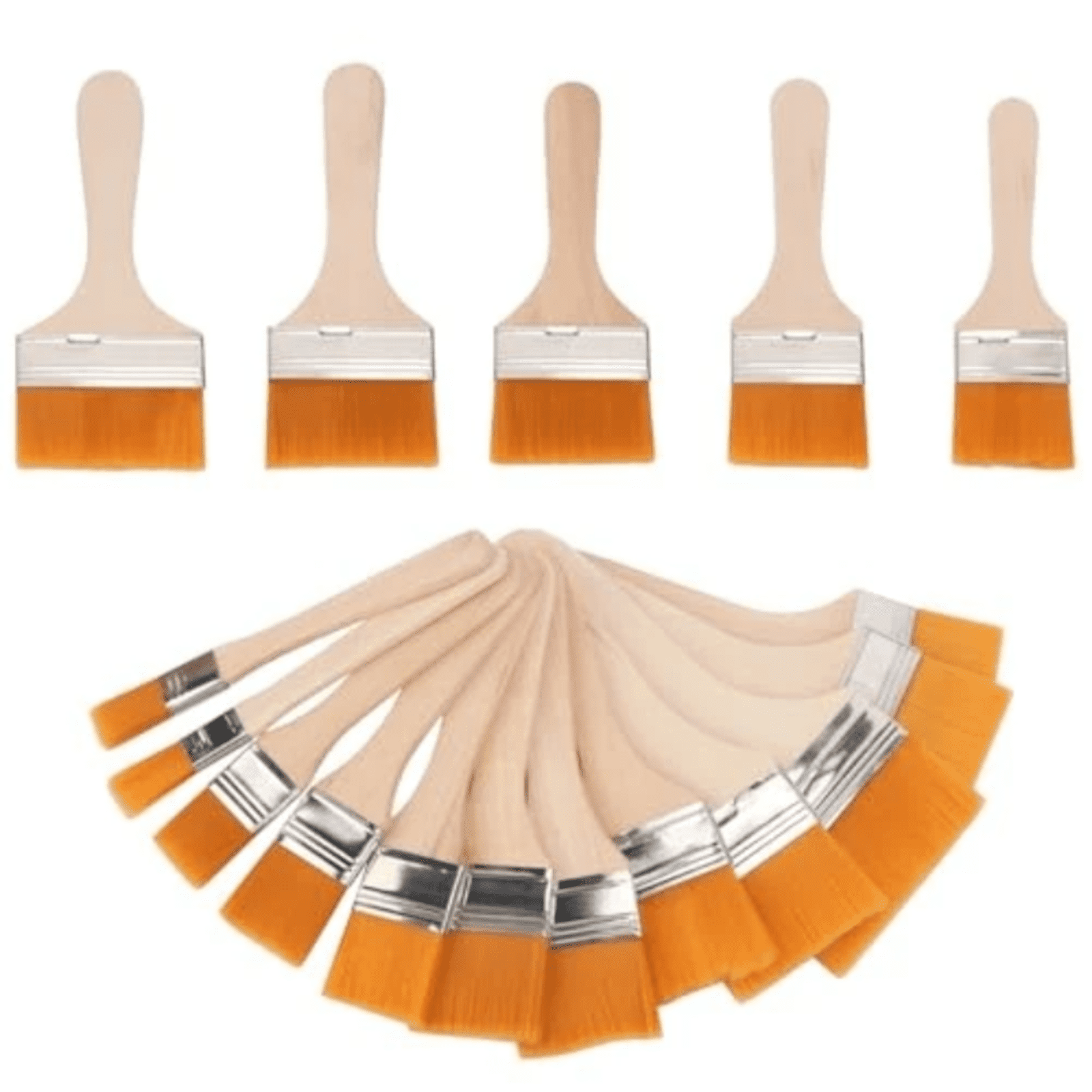 Set of 12 Art Paint Brushes Assorted Sized Nylon Painting Brushes with ...