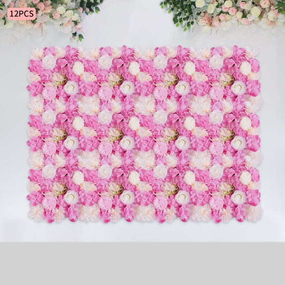 Set of 12 Artificial Flower Wall Panels 3D Dahlia, Hydrangea & Rose ...