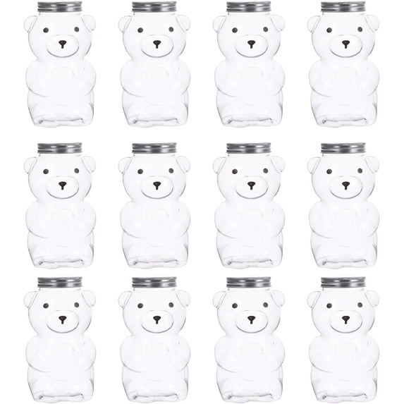 Lassos Boutique, Set of 12 Plastic Bear-Shaped Jars, 15 oz - Walmart.com