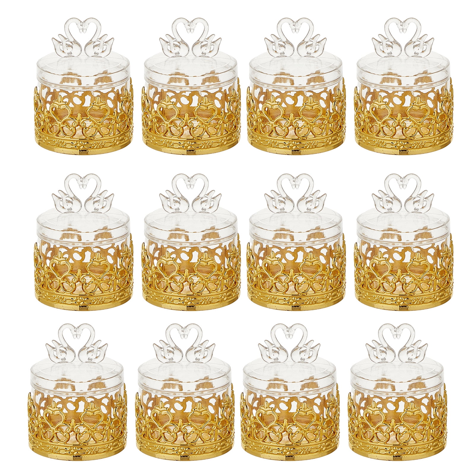 12pcs Elegant Candy Storage Boxes with Lid Decorative Candy Jar ...