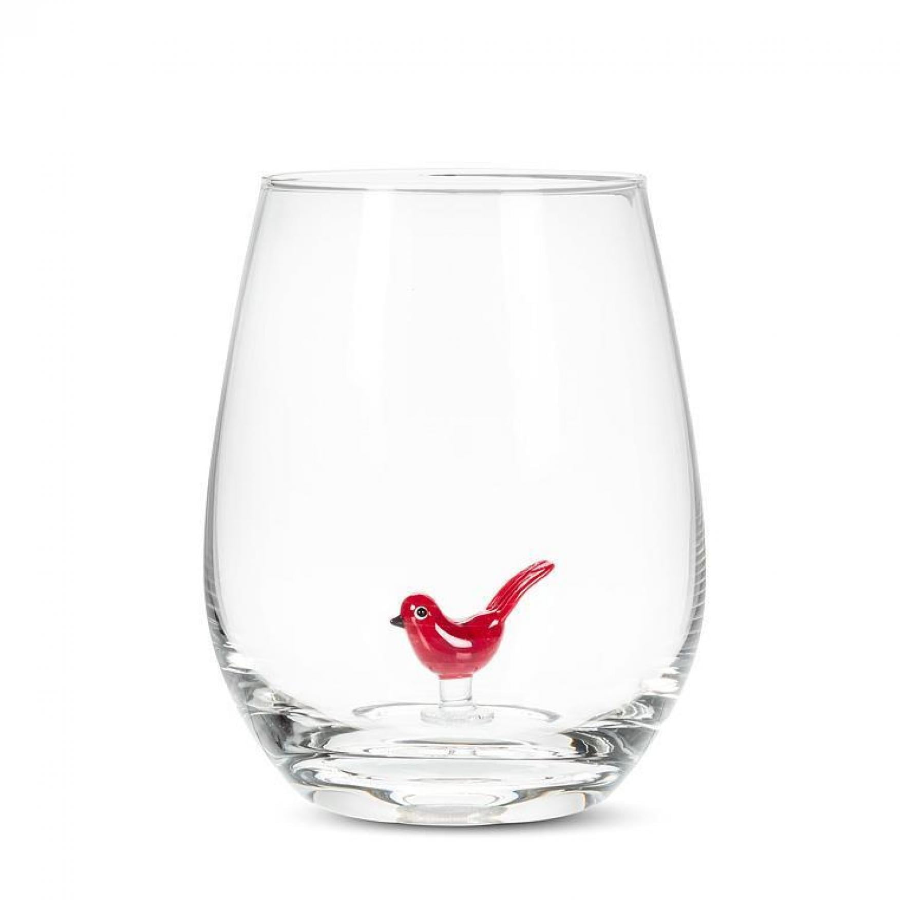Set of 12 Cardinal In The Base Of A Stemless Wine Glass - Walmart.com