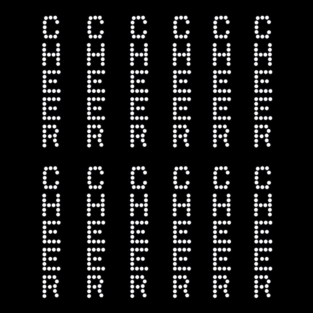 Set of 12 Cheer Vertical Cheerleading Small Bling Cheerleader Iron-on ...