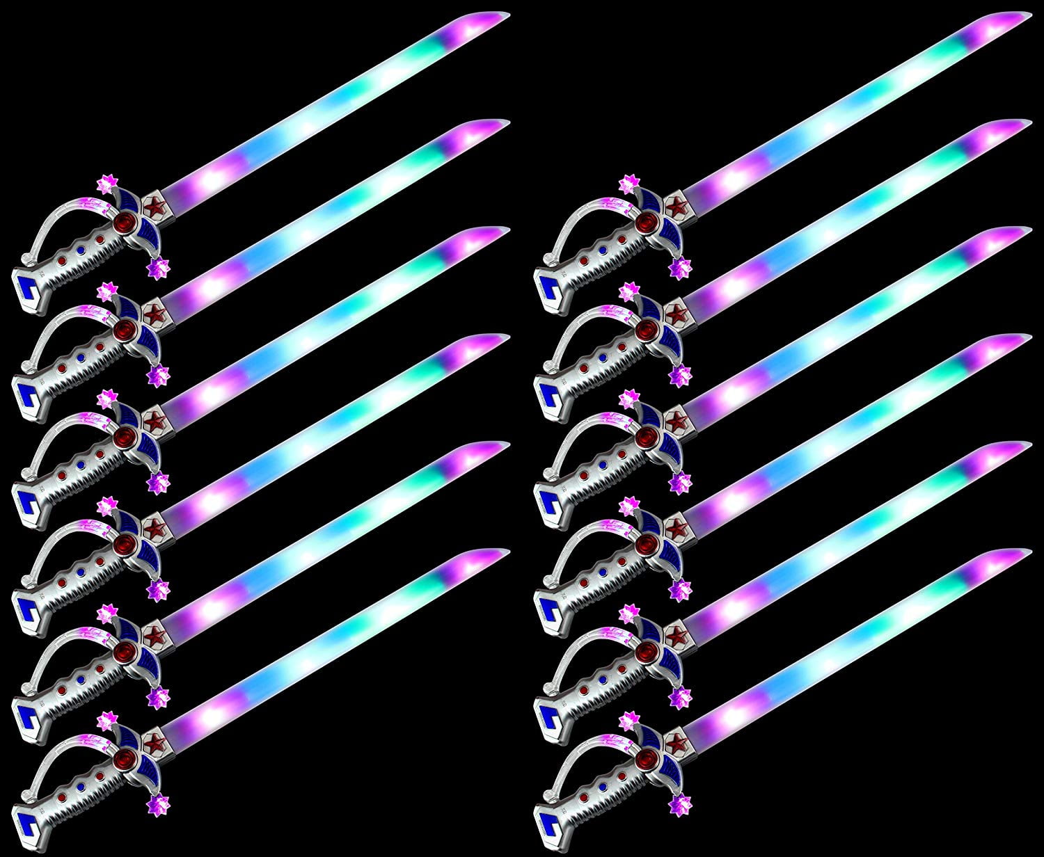 Set of 12 Clear Astro Pirate Flashing LED Light Up & Sound Party Favor ...