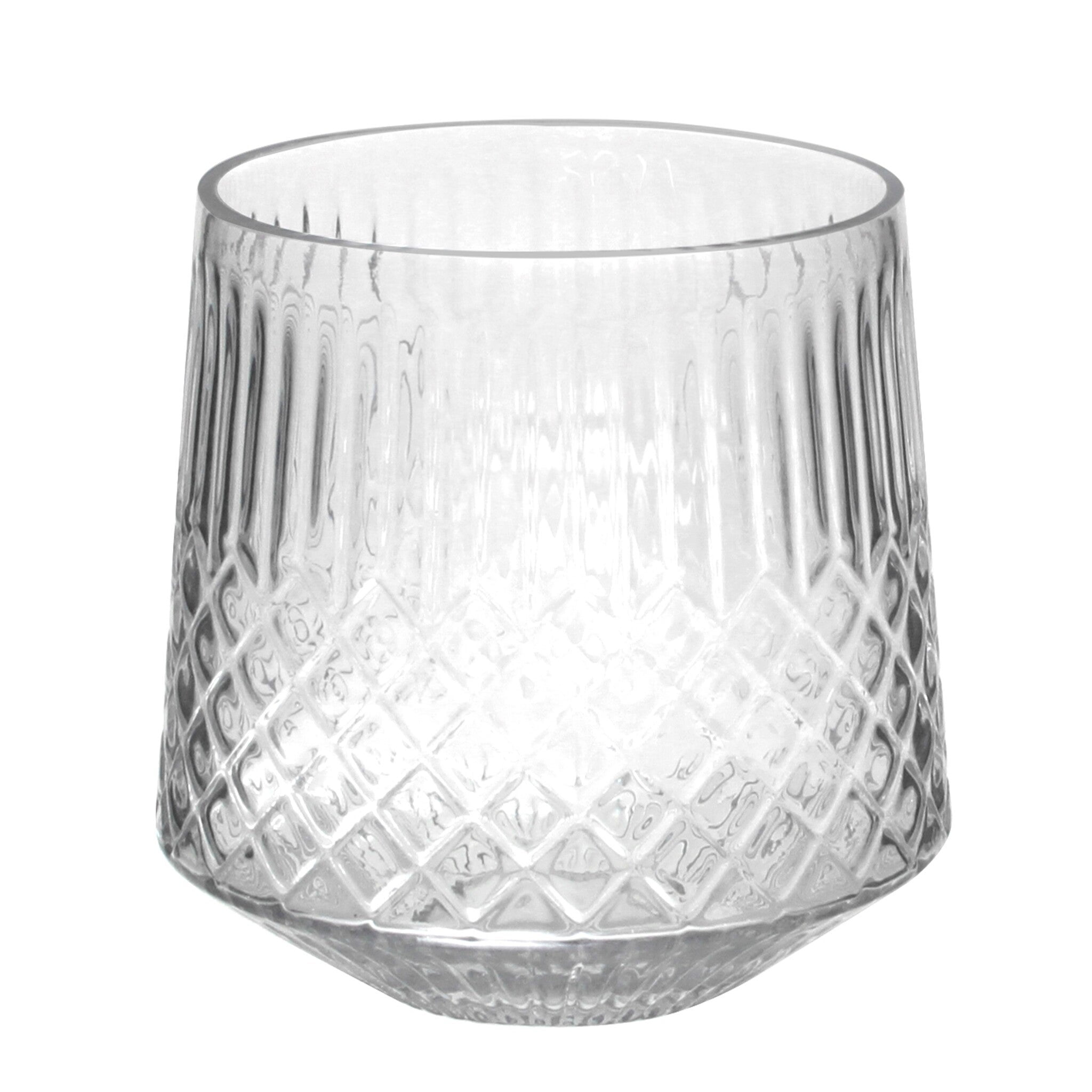 Set of 12 Clear Diamond And Ribbed Pattern Vase - Walmart.com