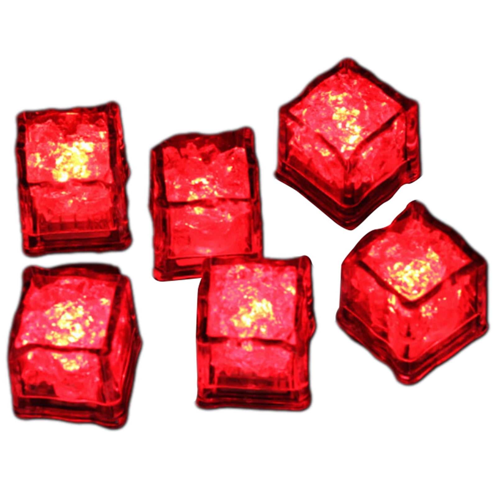 Set of 12 Colorful LED Ice for Beverages Tray Water Activated Wine ...