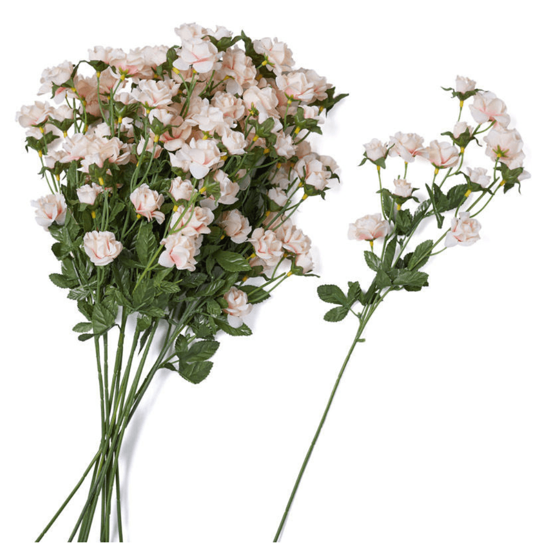 Set of 12 Cream Fake Rose Stems - For Festive and Everyday Floral ...