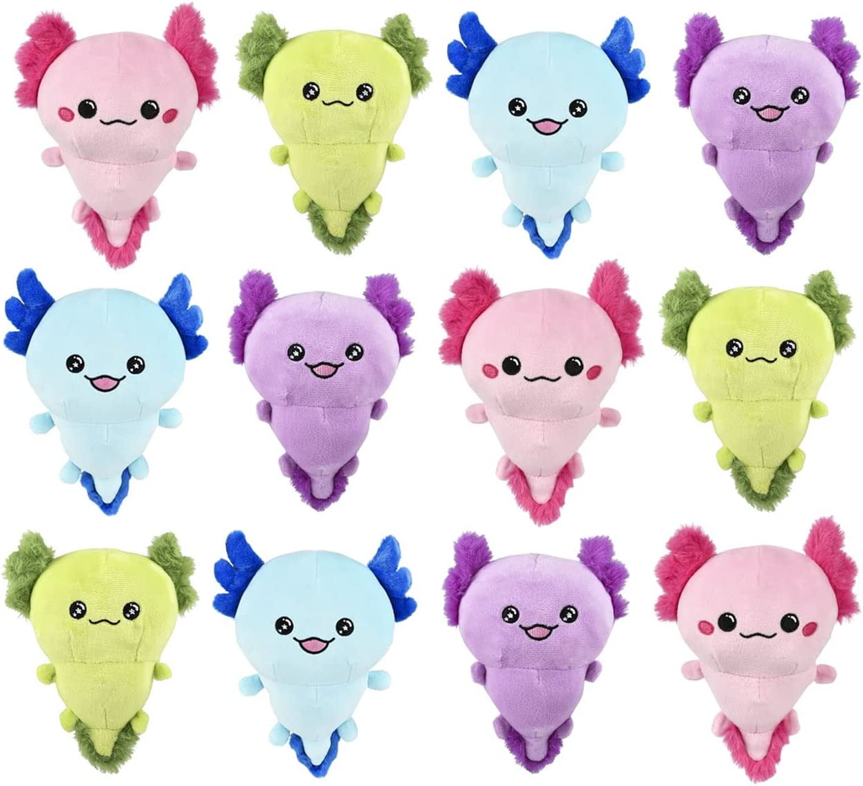 Walmart Set of 12 Kids' 5" Axolotl Plush Stuffed Animals - Soft Squishy ...