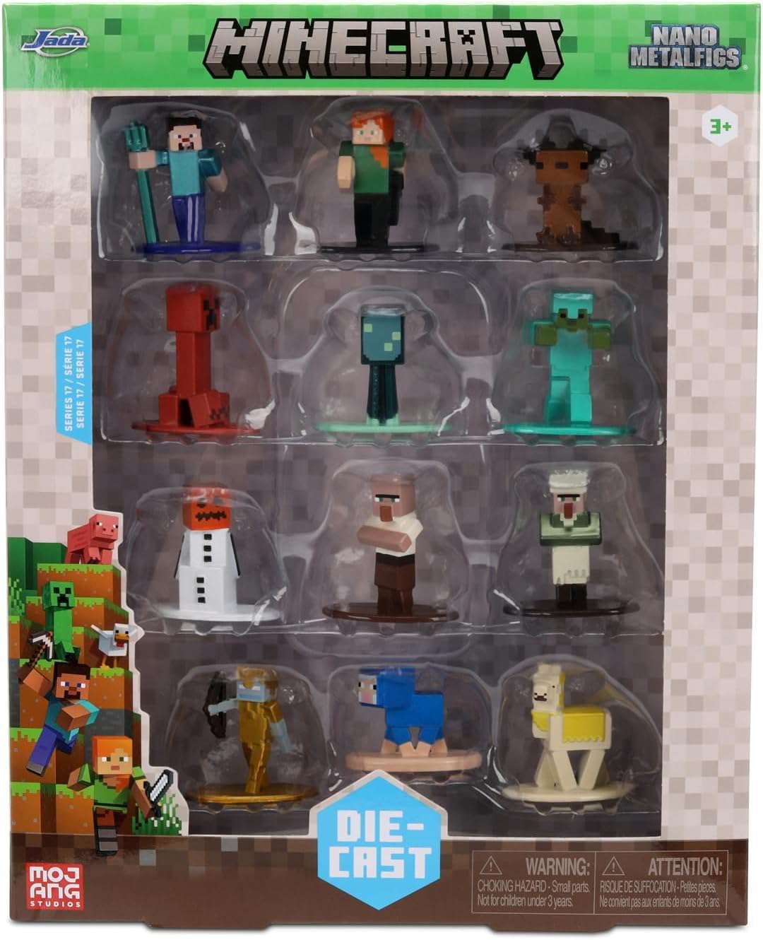 Set of 12 Diecast Figures "Minecraft" Video Game "Nano Metalfigs ...