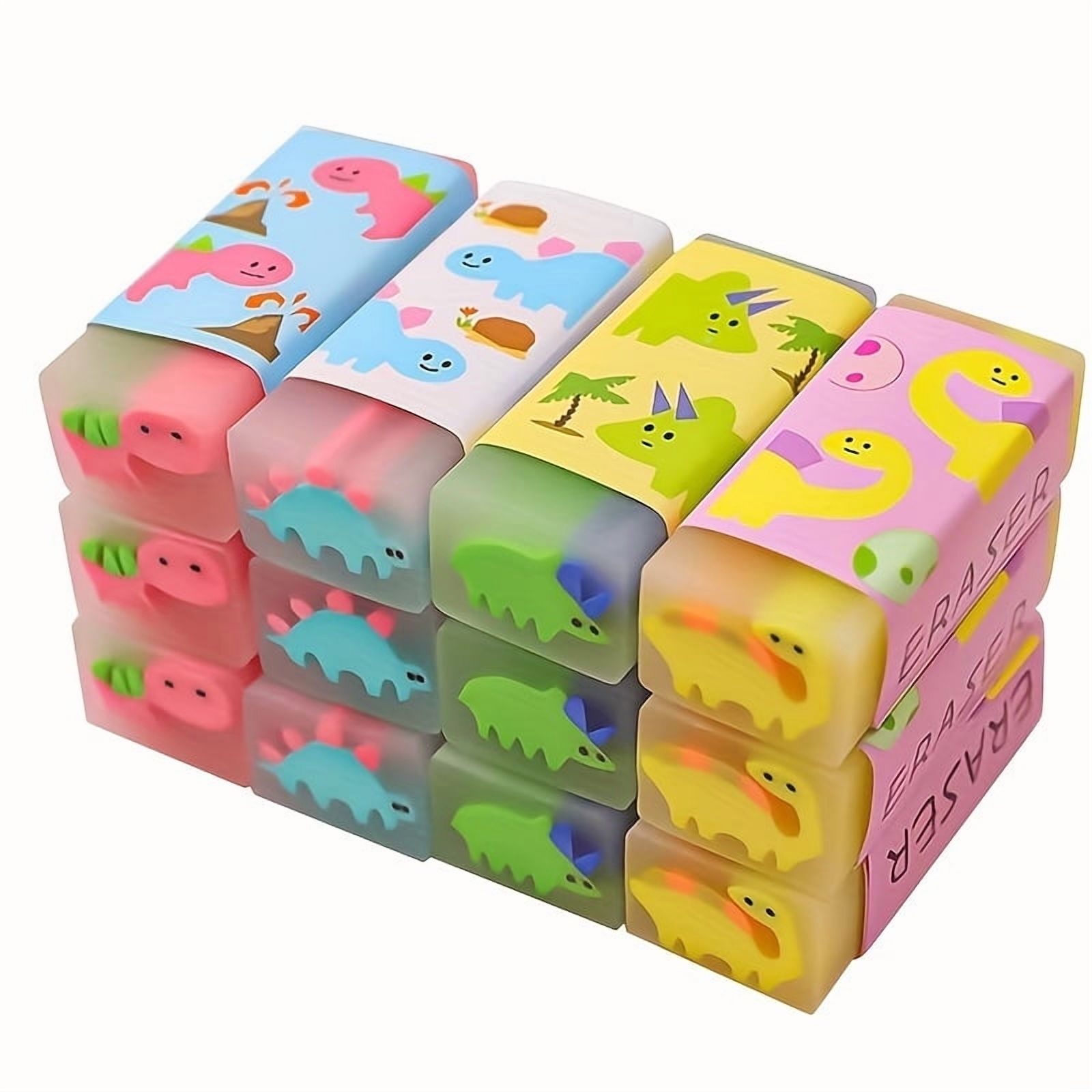 Set of 12 Dinosaur Pencil Erasers - Enjoyable Art Erasers for Sketching ...