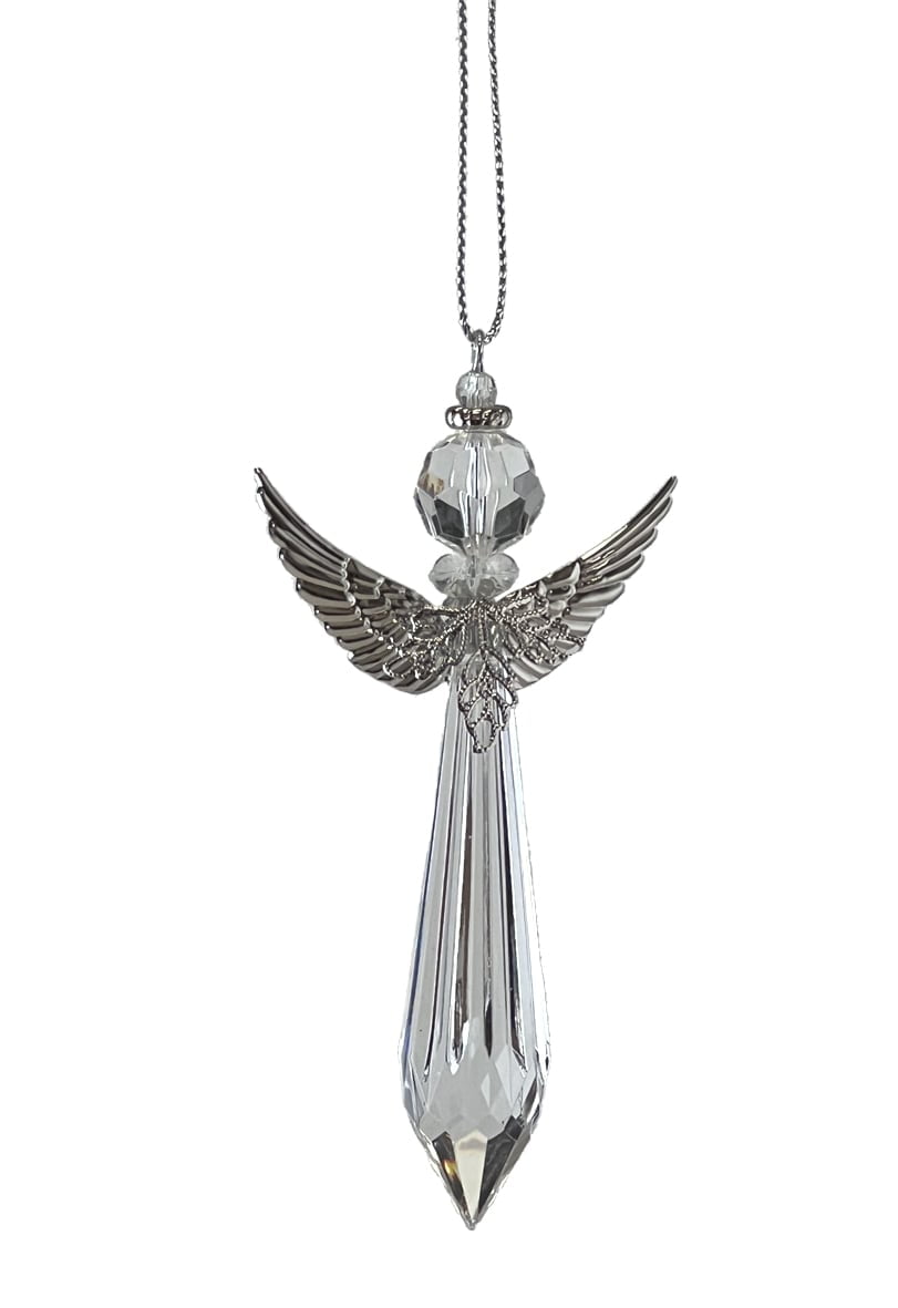 Set of 12 Drop Angel With Metal Wings Ornament - Walmart.com