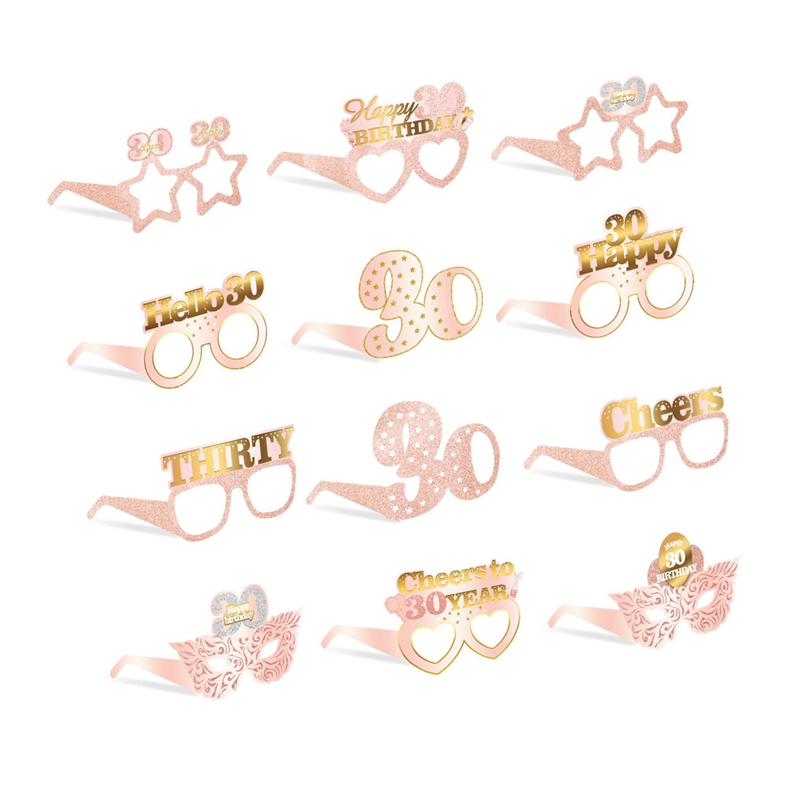 Set of 12 Elegant Birthday Eyewears Costume Accessories Themed Party ...