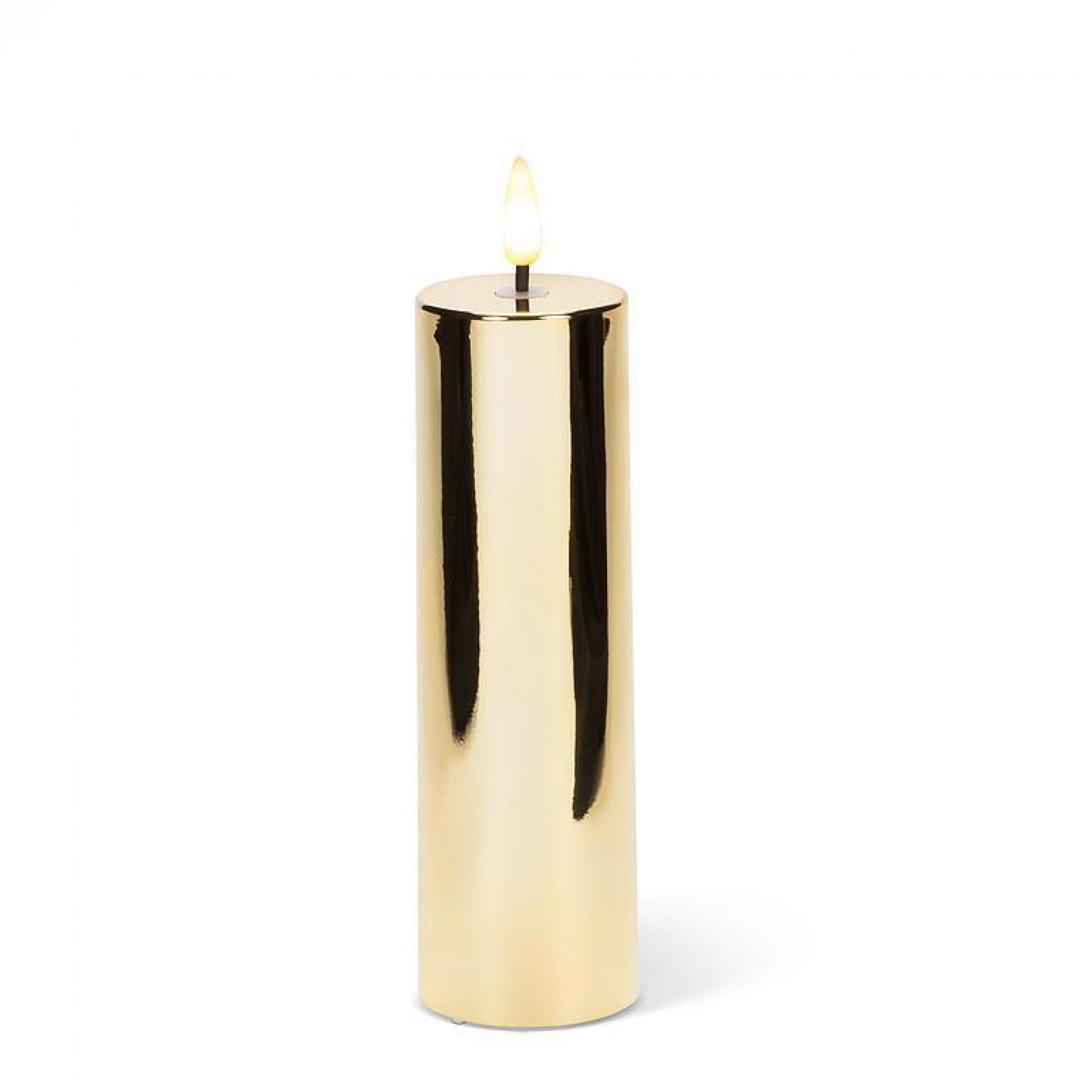 Set of 12 Flameless Gold Pillar Candle - Walmart.com