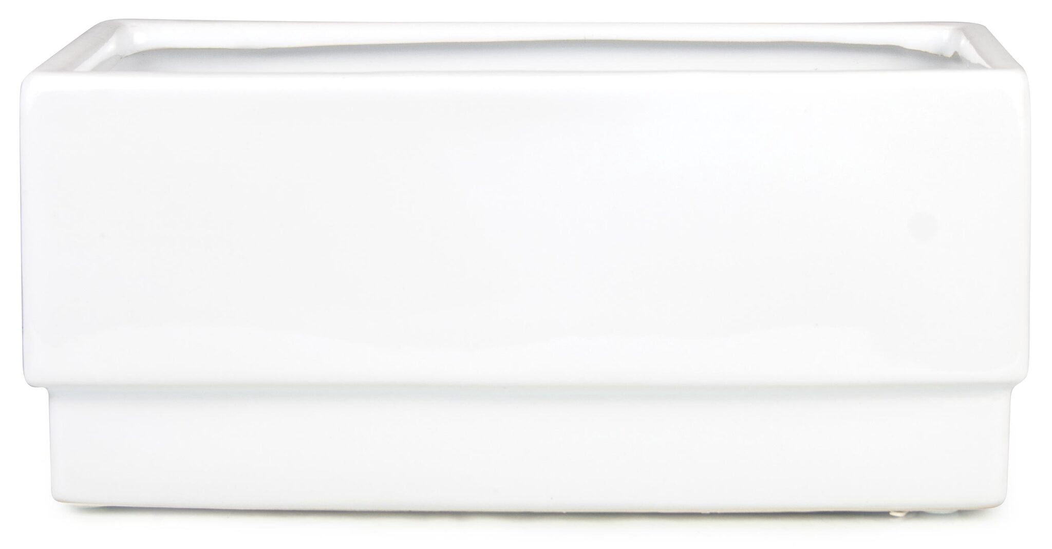 Set of 12 Glazed White Rectangular Planter - Walmart.com