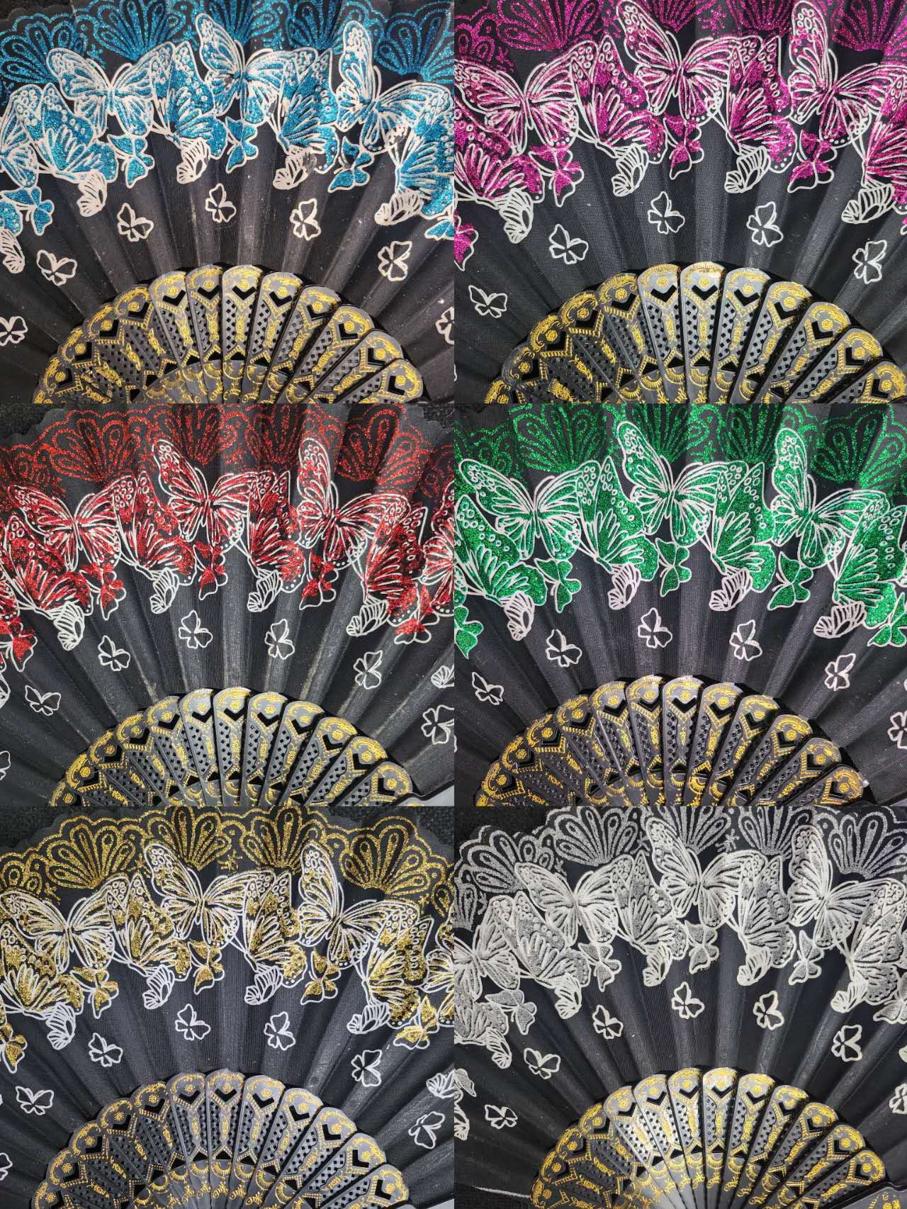Set of 12 Hand Held Floral Flower Folding Fans w/Gift Bags for Party ...