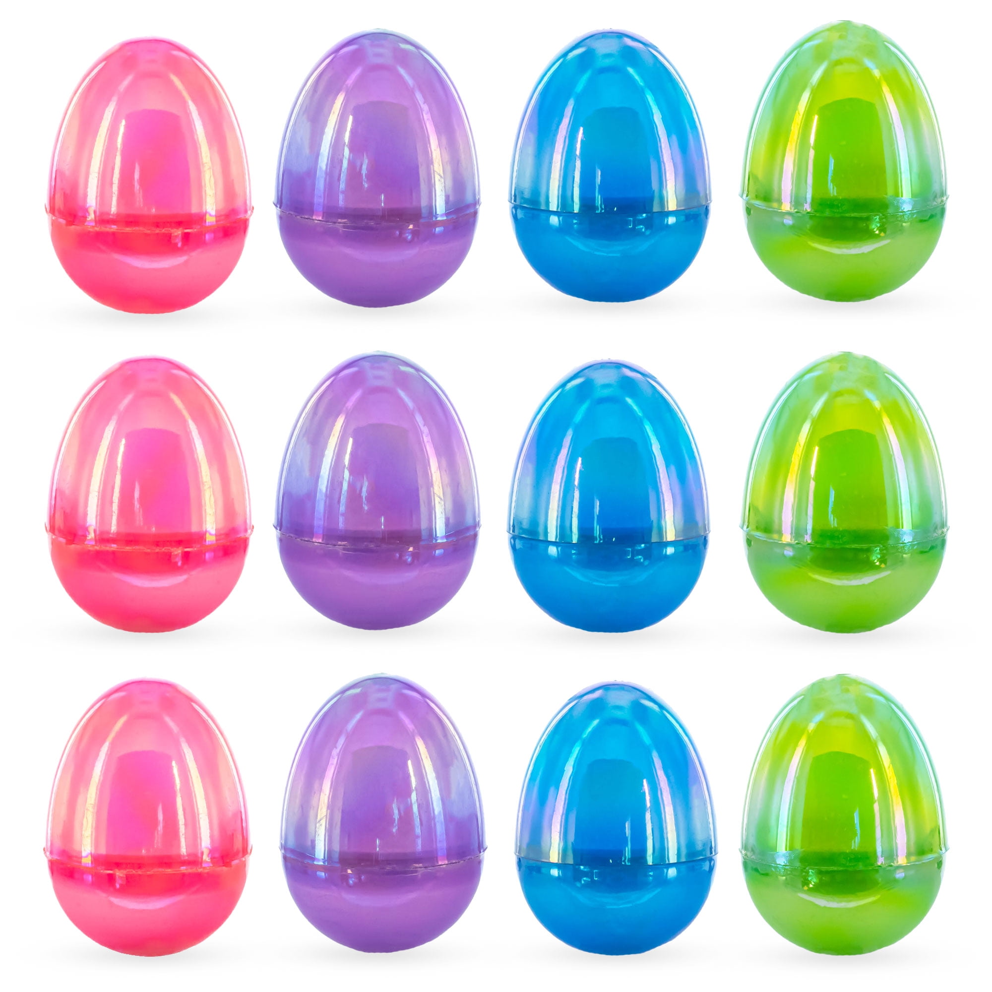 Set of 12 Iridiscent Multicolored Plastic Easter Eggs - Walmart.com