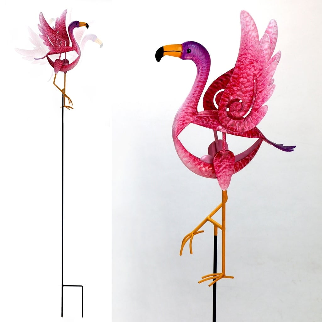 Set of 12 Kinetic Flapping Wings Flamingo Stake - Walmart.com