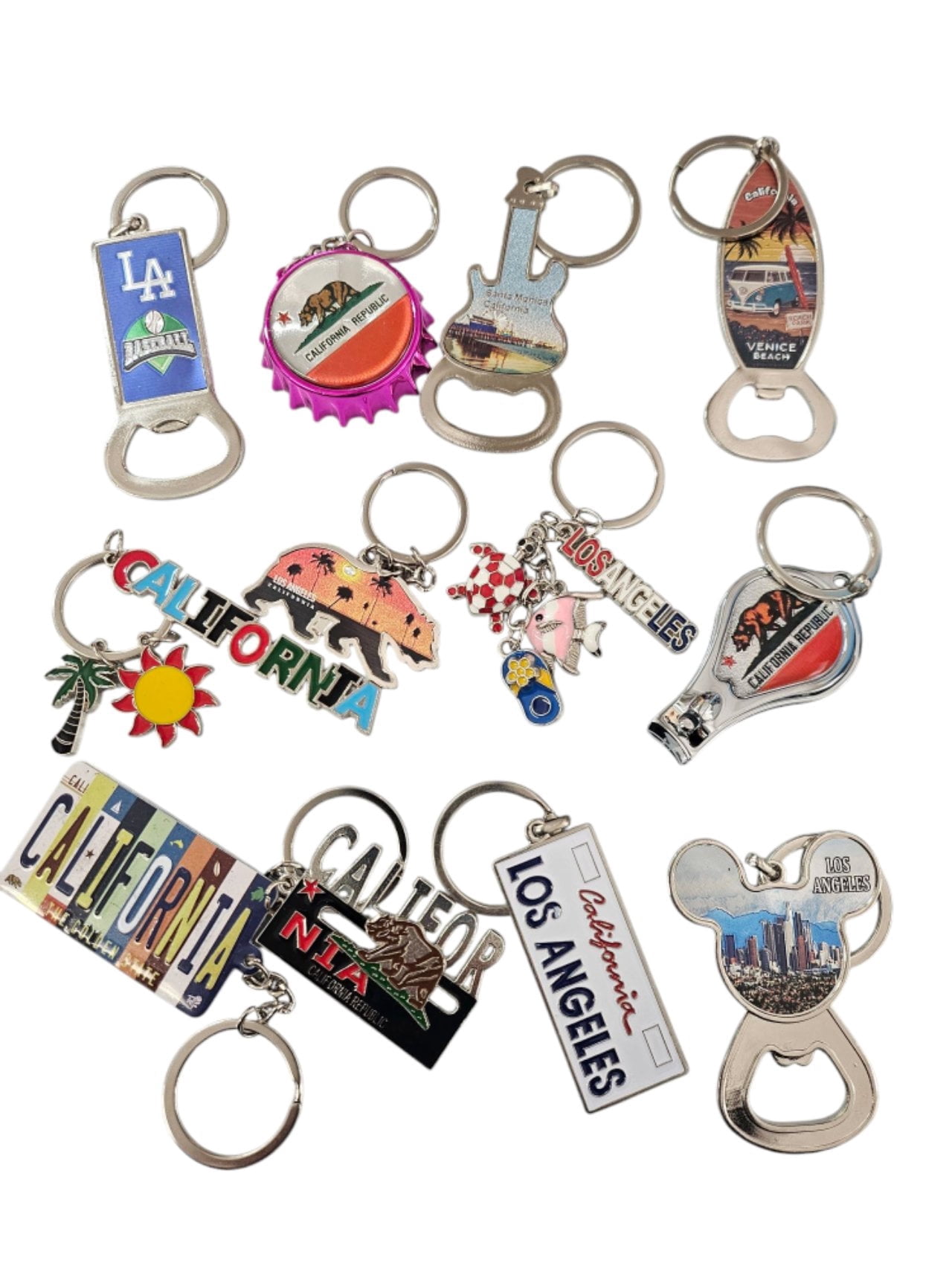 Set of 12 LA Star Keychain, I Heart LA Magnet,I Love LA Bulk Souvenir ...