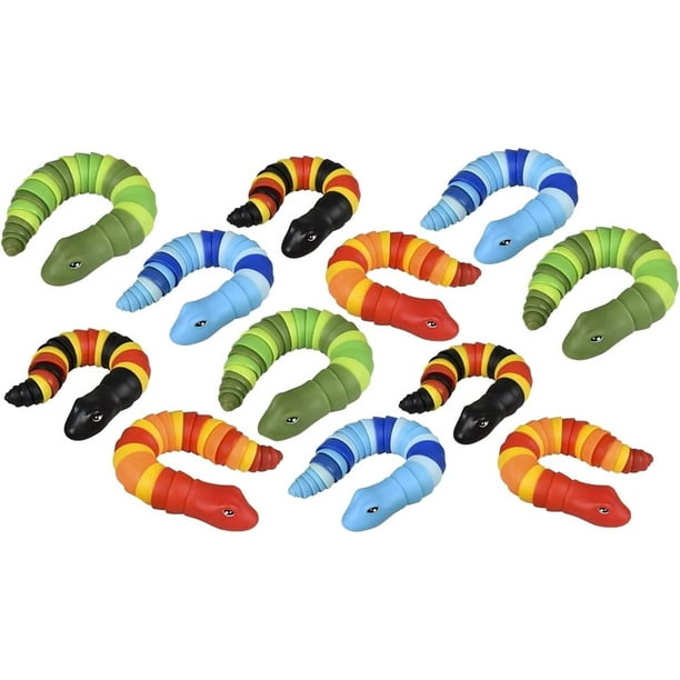 Set of 12 Large Articulated Snake Wiggle Fidget Jointed Moving Creature ...