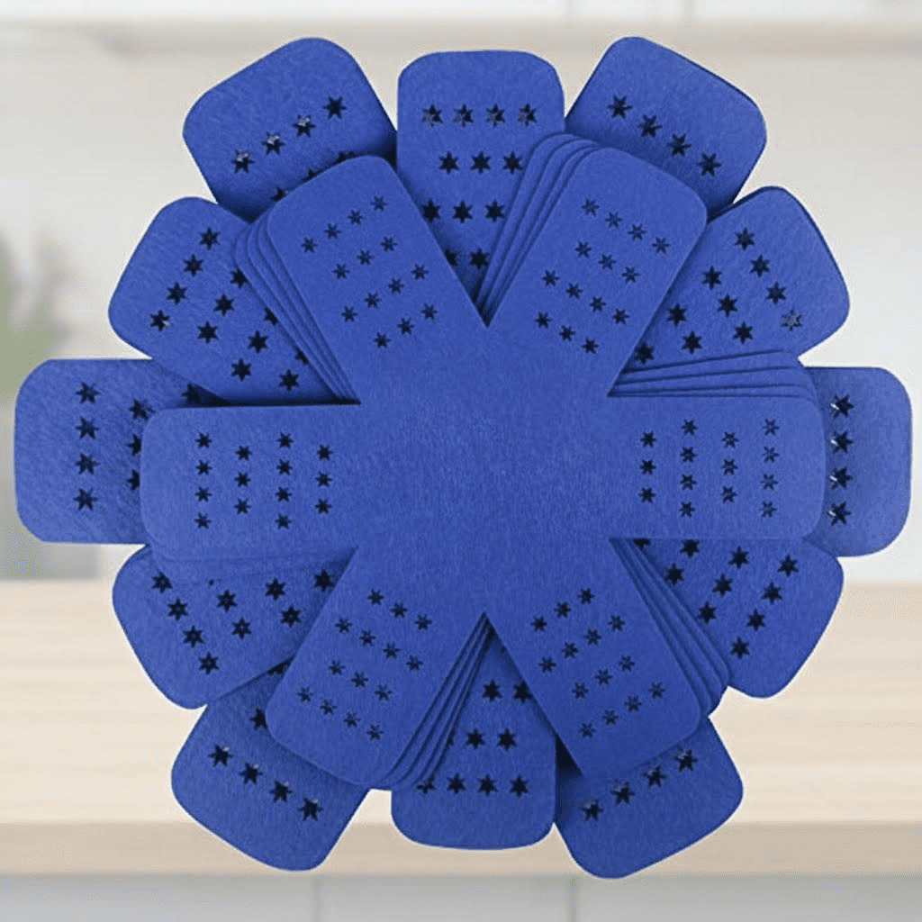 Set of 12 Large Thick Star Pattern Pan Protectors, 3 Sizes Blue ...