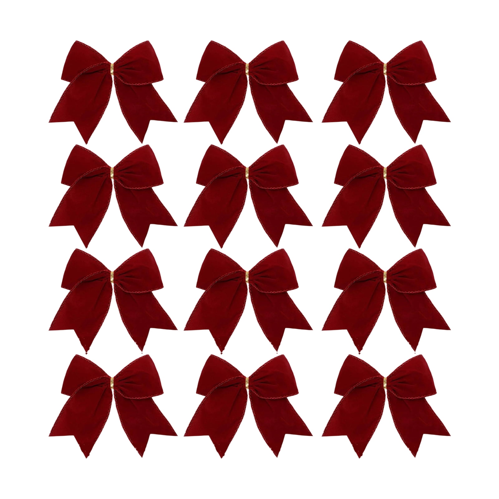 Set of 12 Large Velvet Fabric Decorative Bows for Indoor and Outdoor ...