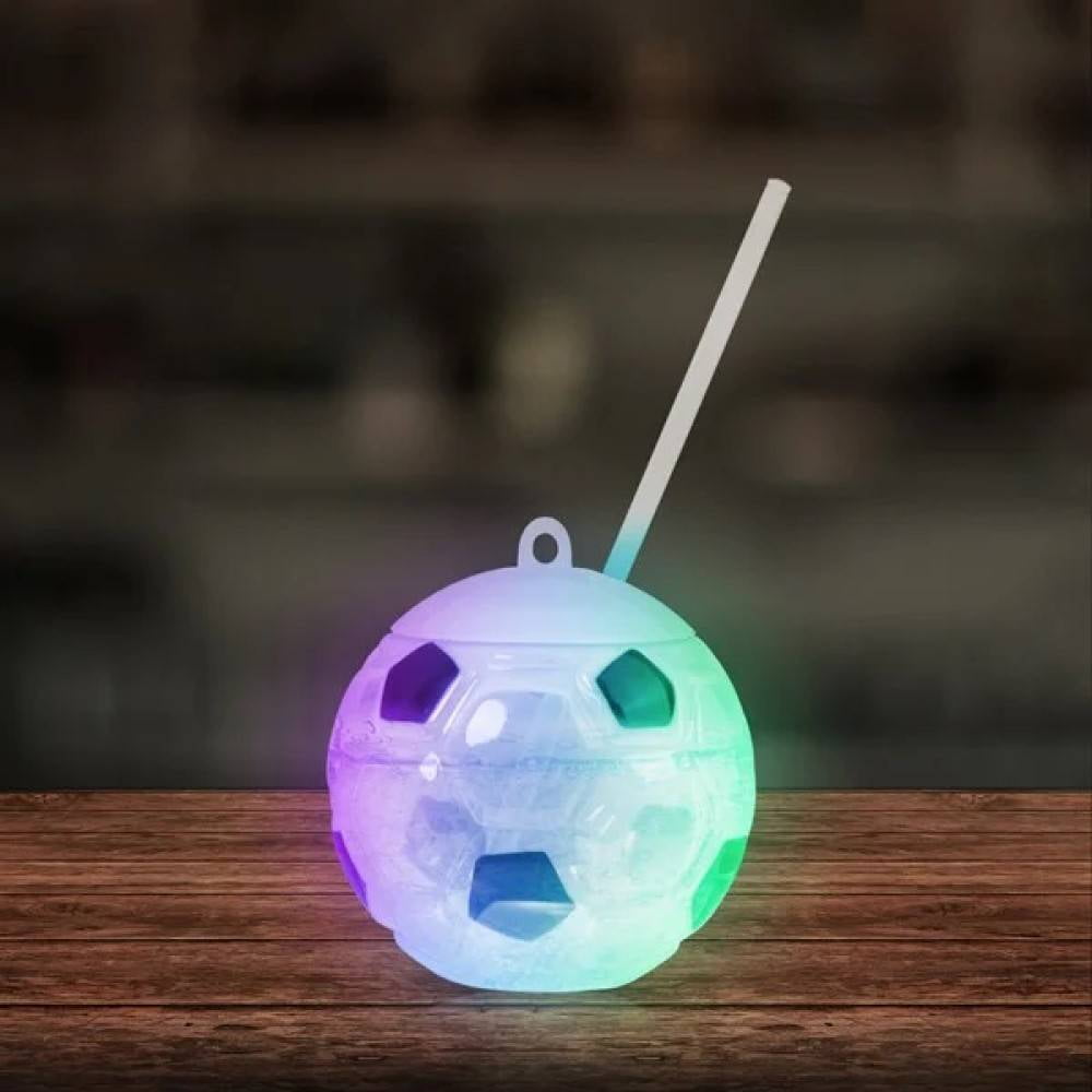 Set of 12 Light Up Flashing Soccer Ball Novelty Drink Cocktail Cup 18 ...