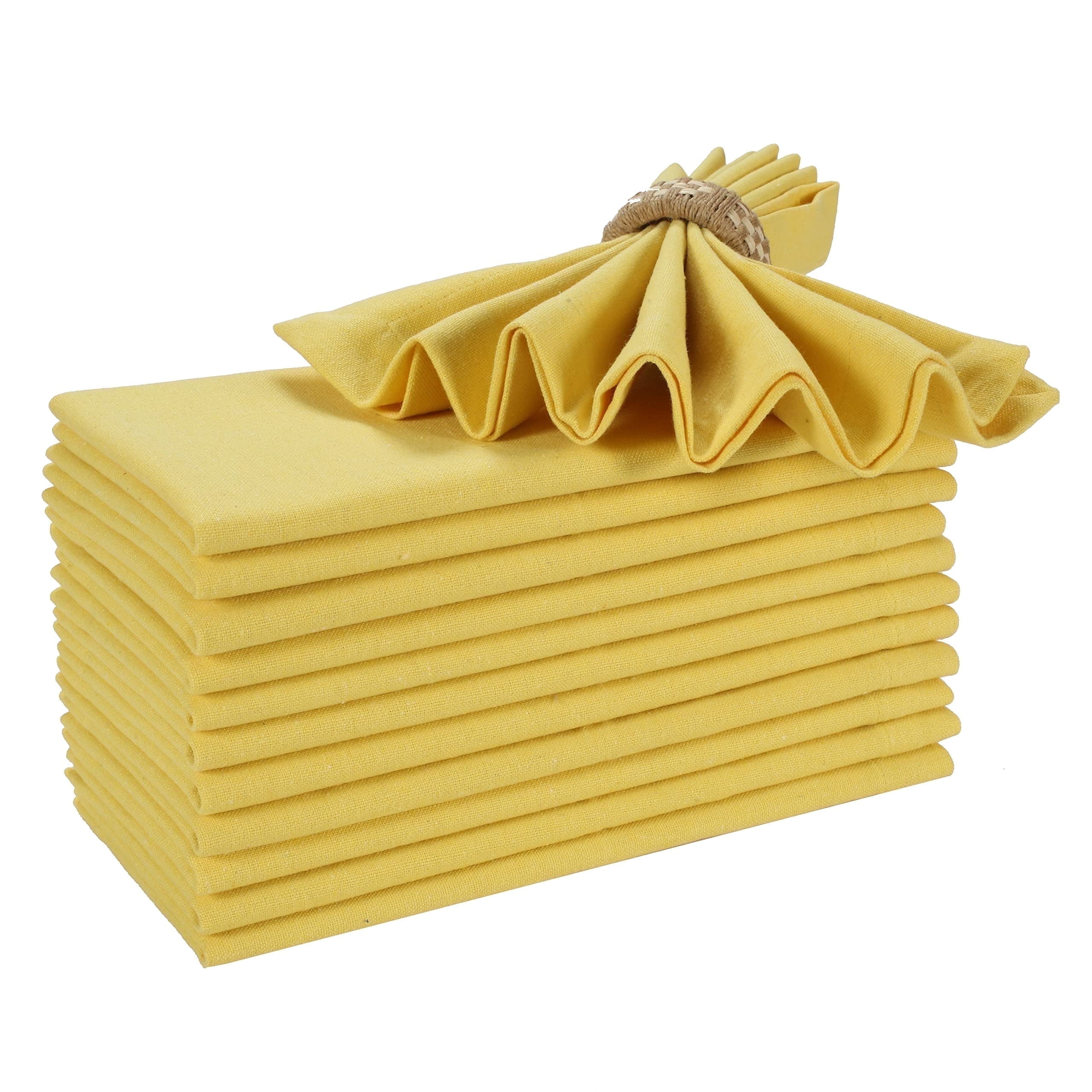 Bedding Craft Sand Yellow Cotton Cloth Dinner Napkins – Reusable Fabric ...