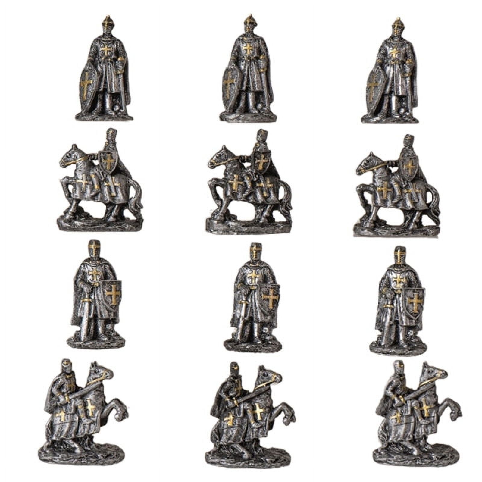 Set of 12 Medieval Crusader Knights With Swords Shields Horses Mini ...