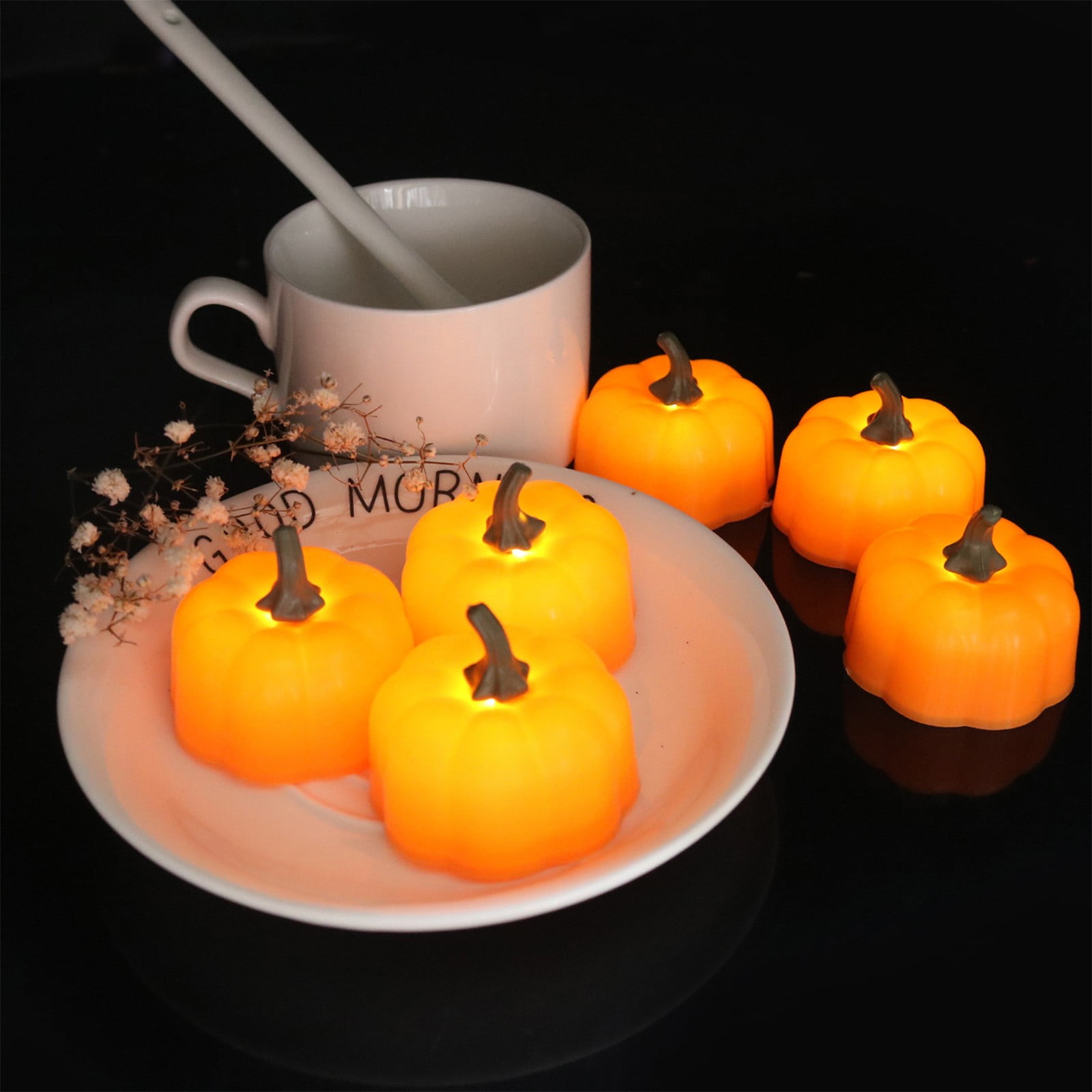 Set of 12 Mini Artificial Pumpkins for Halloween Decorations Indoor and ...