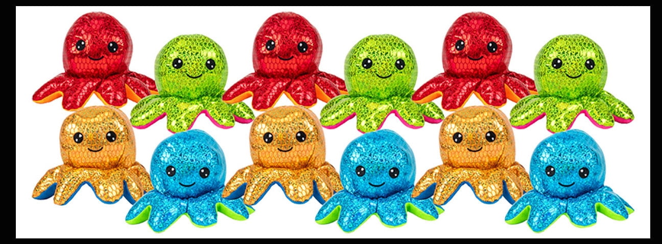Set of 12 Mini Octopus Animal Small Plush Stuffed Animals - Adorable ...