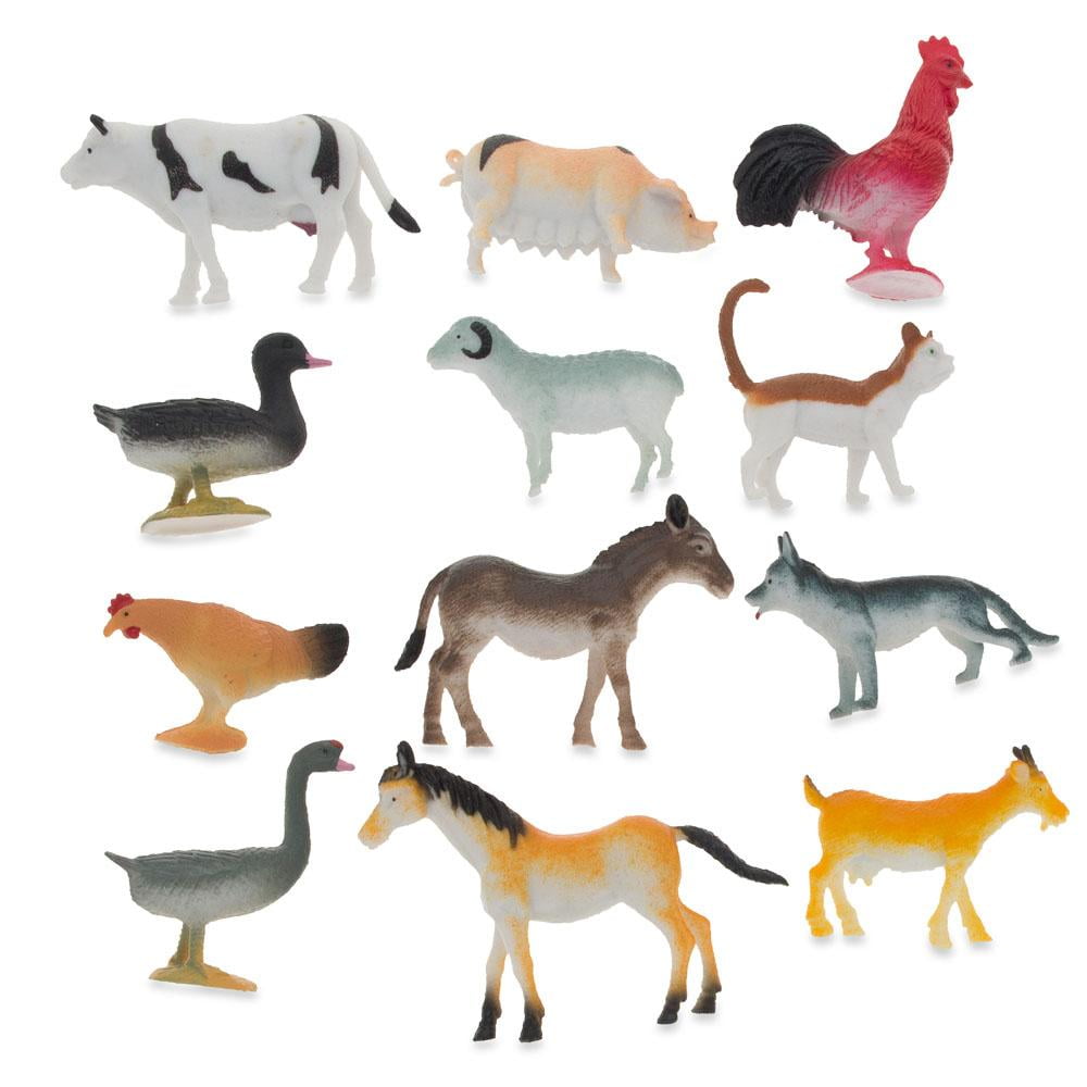 Set of 12 Miniature Resin Farm Animal Figurines 2 Inches - Walmart.com