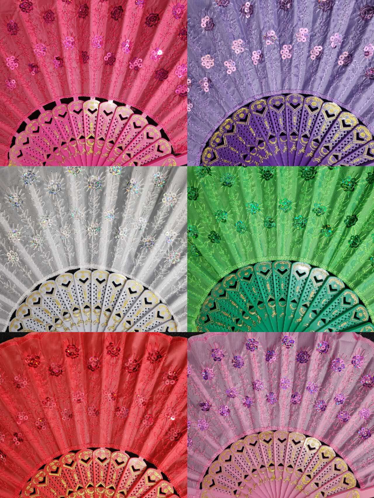 Set of 12 Multi Colored Hand Held Folding Fans w/Gift Bags for Party ...