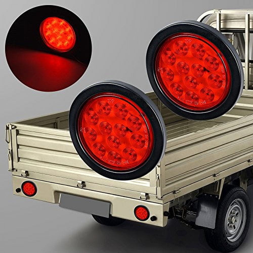 Set of 12 PCS 4'' Round 12 White LED Tail Brake Stop Running Lamp Light ...
