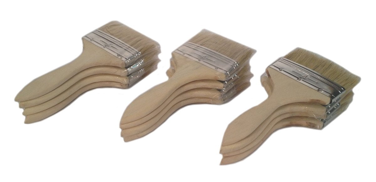 Set of 12 Paint Brushes 4" Inch Painting - Painter Supply - Touch Up ...