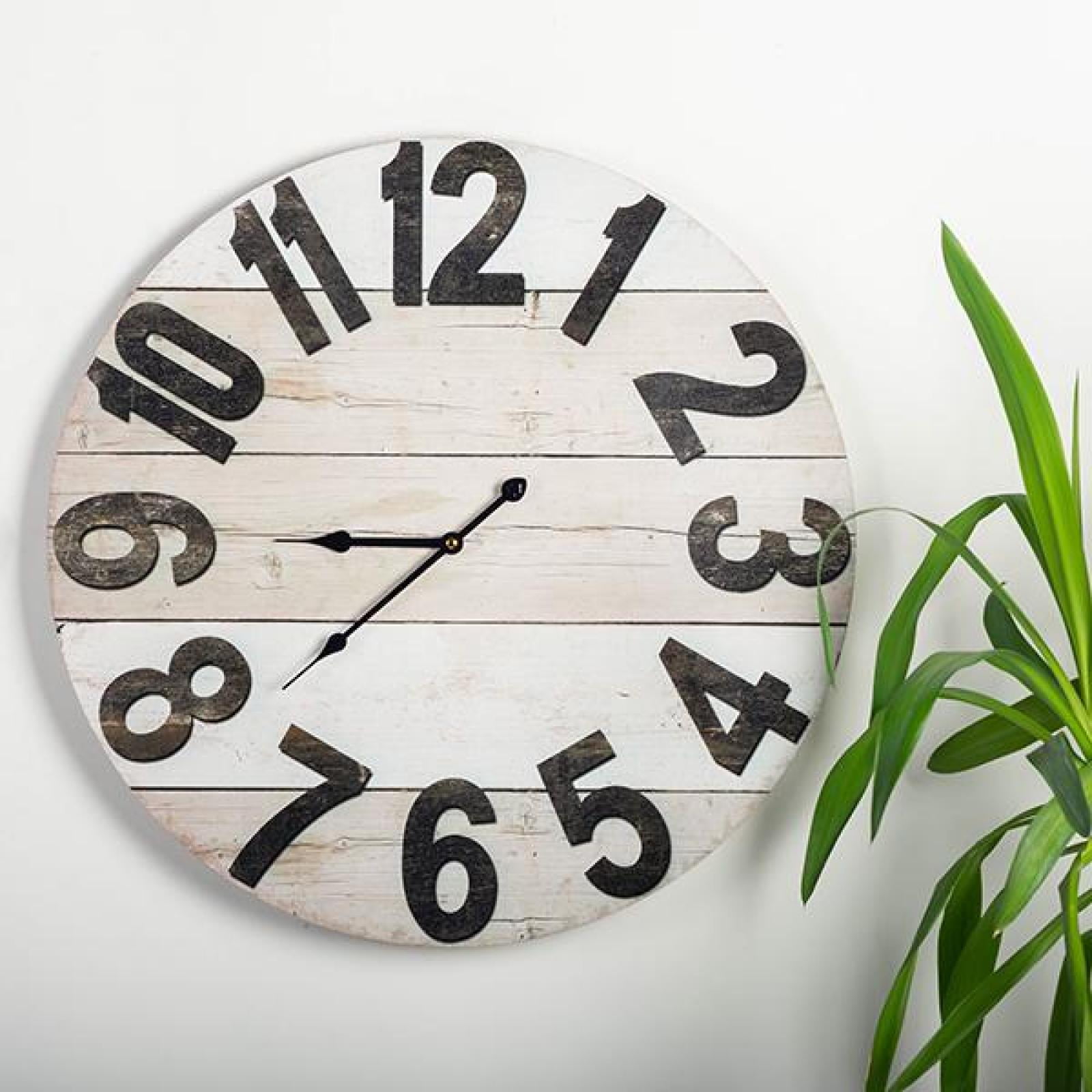 Set of 12 Planks With Large Numbers Wall Clock - Walmart.com