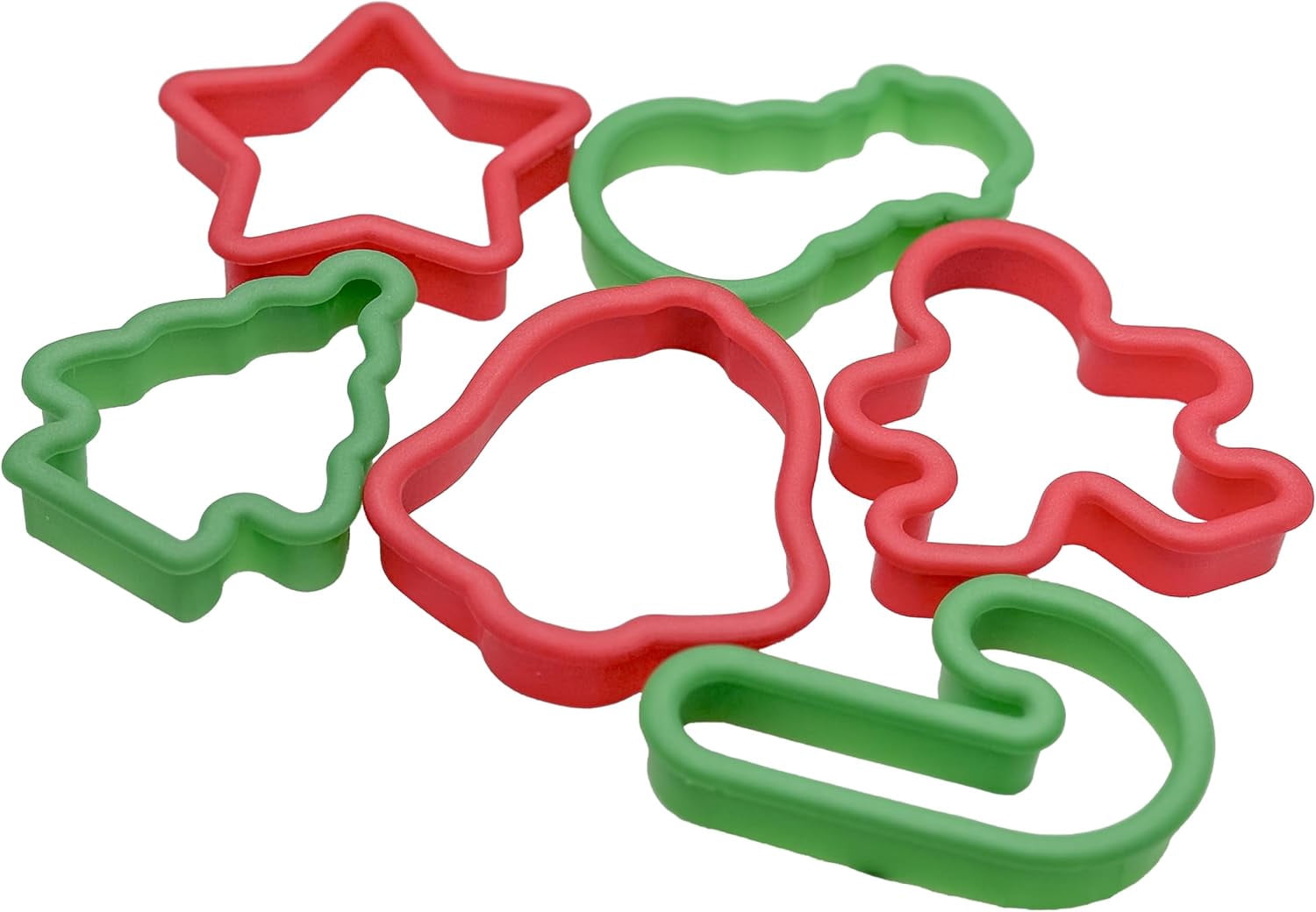 Set of 12 Plastic Christmas Cookie Cutters - Fun Festive Designs - 2 ...