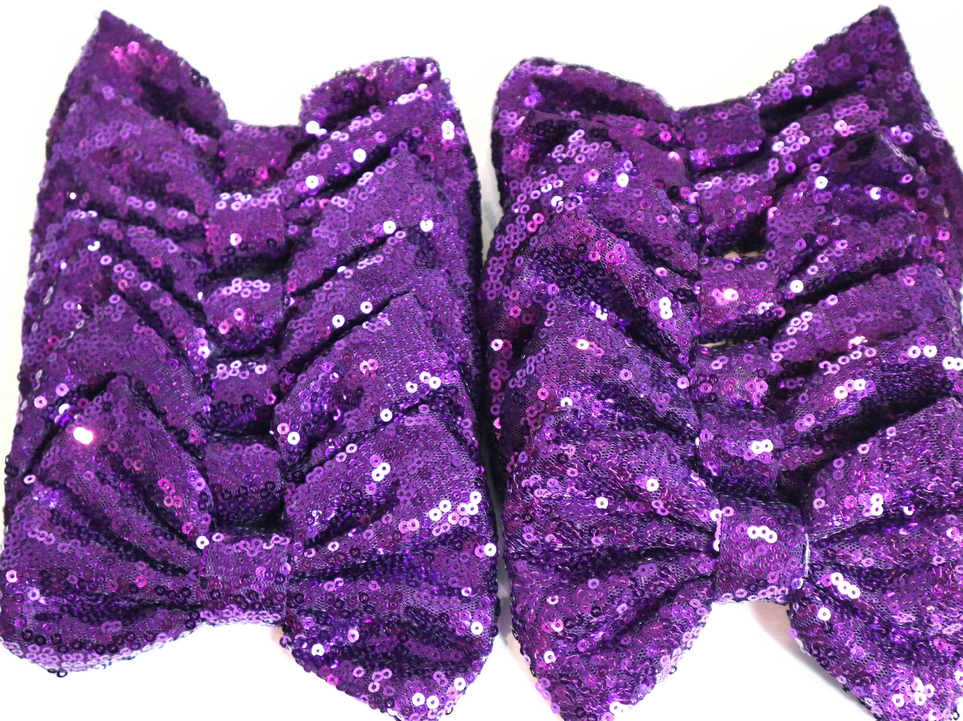 Set of 12 Purple Sequin Bows 5 Inches Large Glitter Bows Wholesale Bows ...