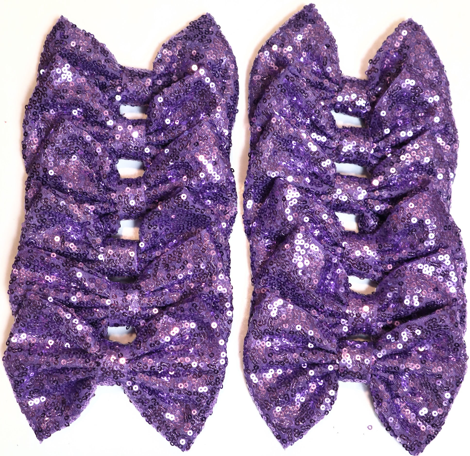 Set of 12 Purple Sequin Bows 5 Inches Large Light Purple Glitter Bows ...