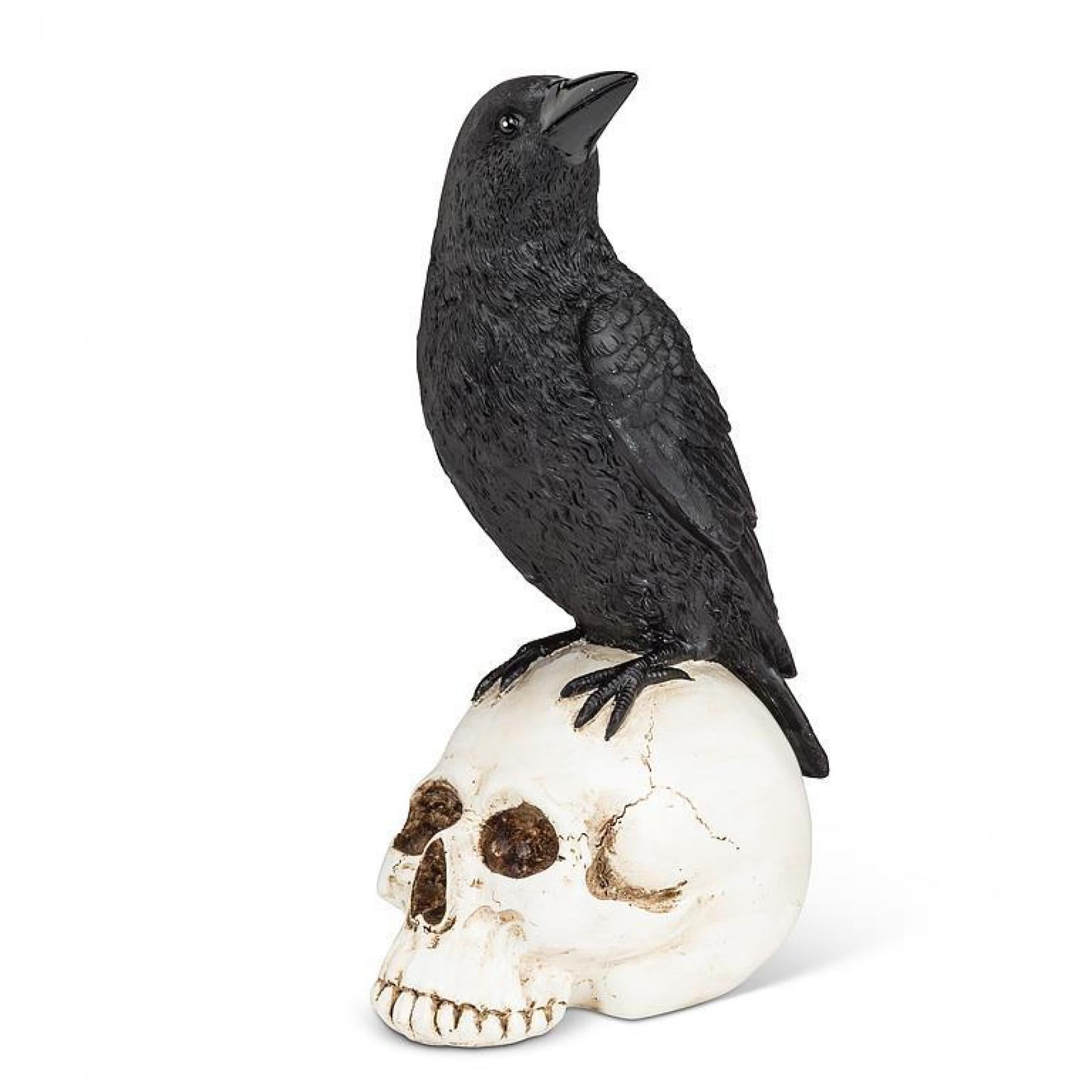 Set of 12 Raven Perched On A Skull Figurine - Walmart.com