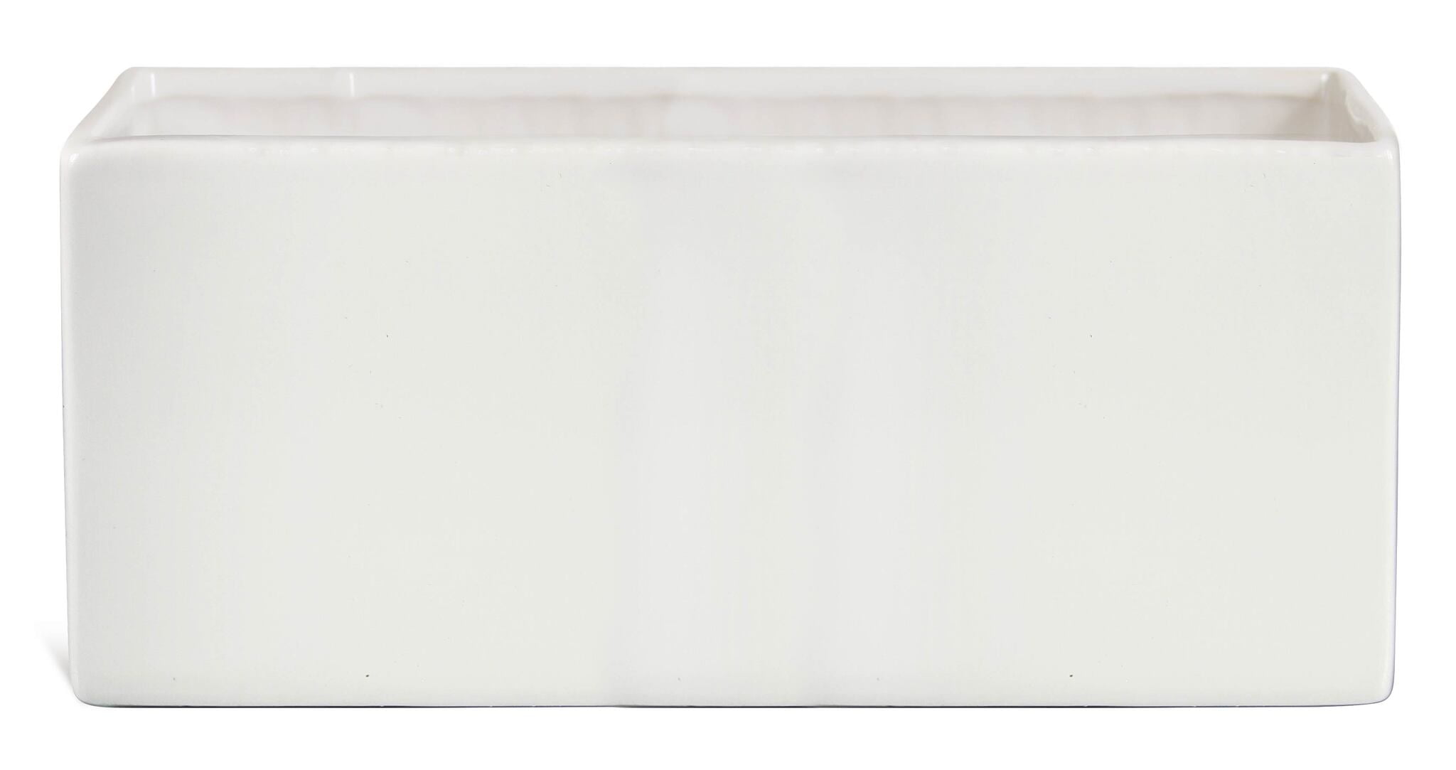 Set of 12 Rectangular White Glazed Planter - Walmart.com