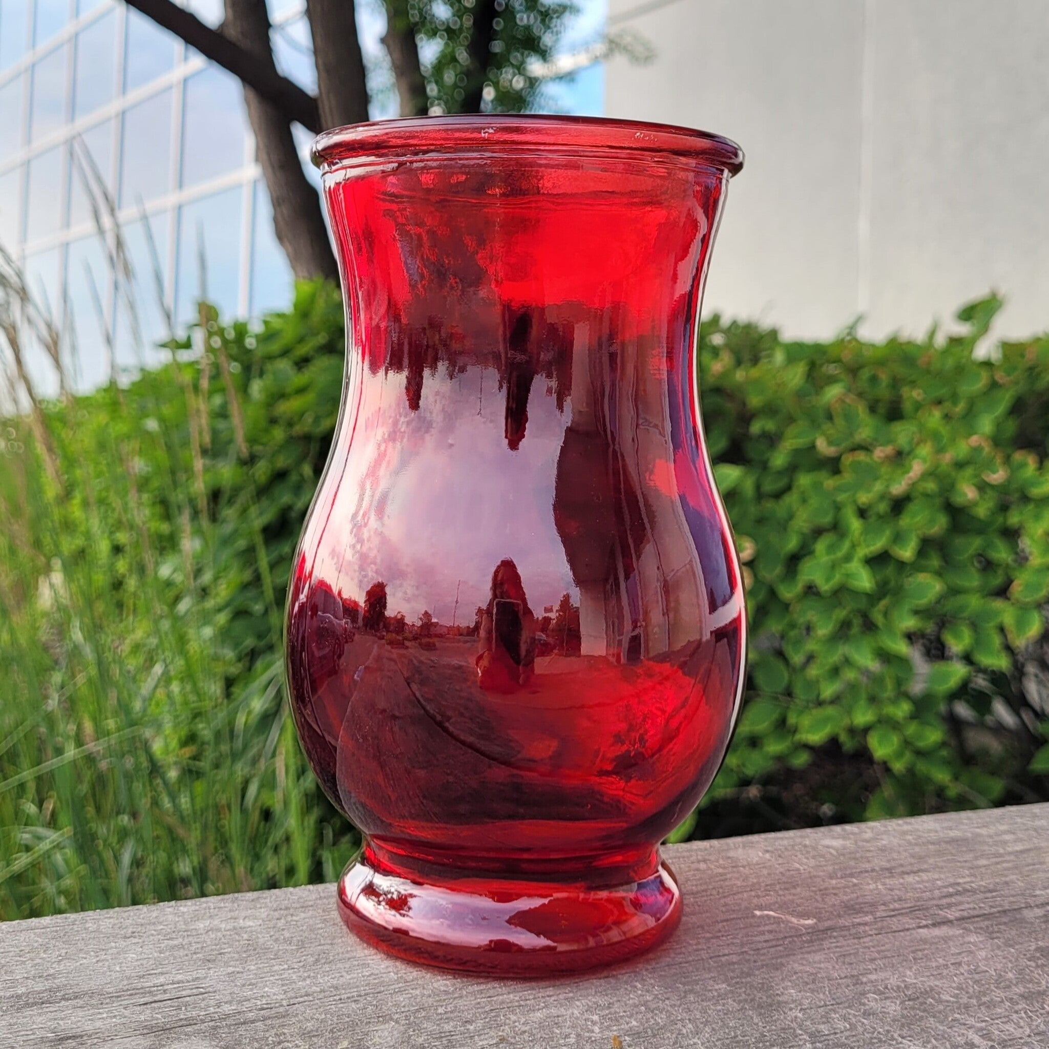 Set of 12 Ruby Red Hurricane Shaped Vase - Walmart.com