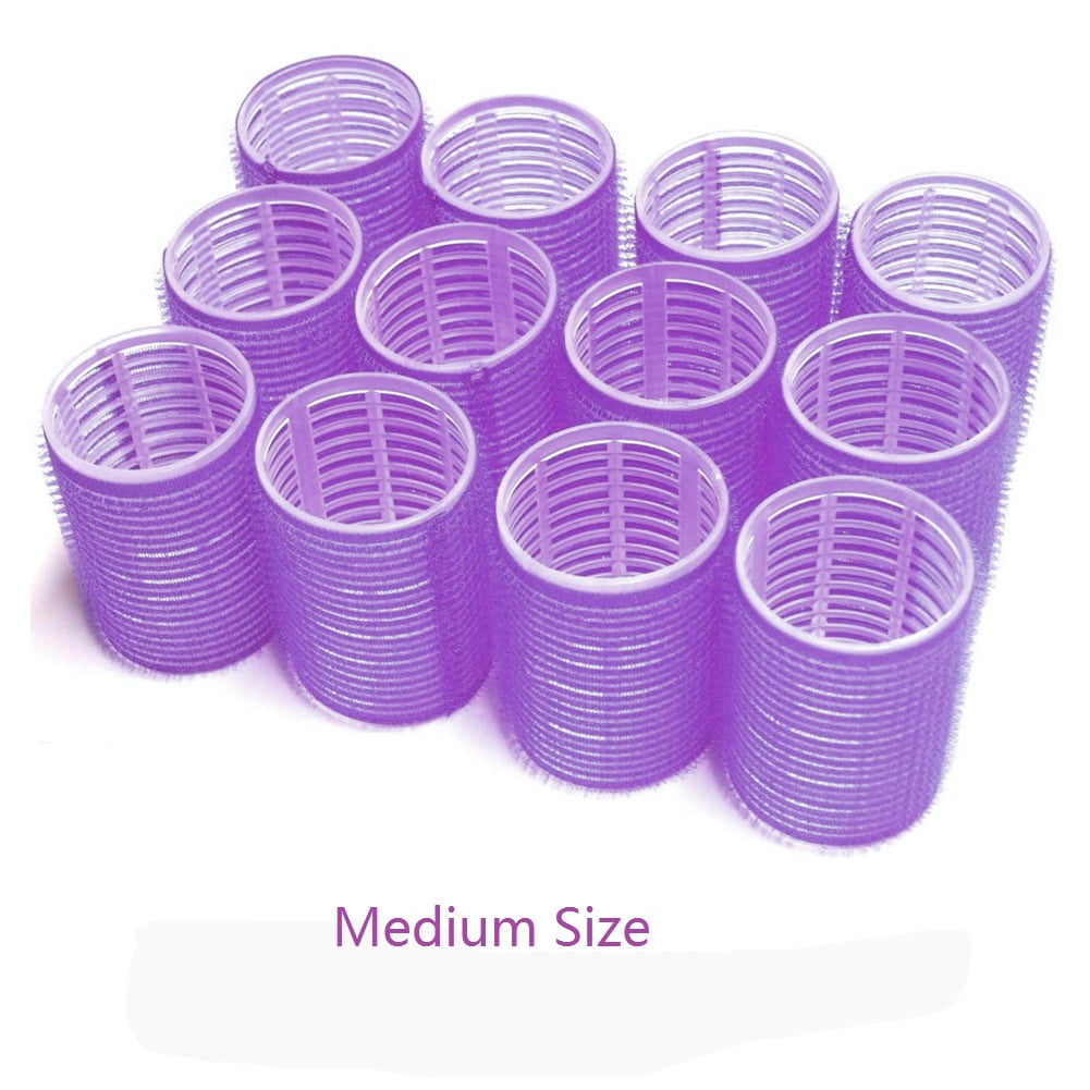 Set of 12 Self Grip Holding Hair Rollers Salon Hairdressing Curlers ...