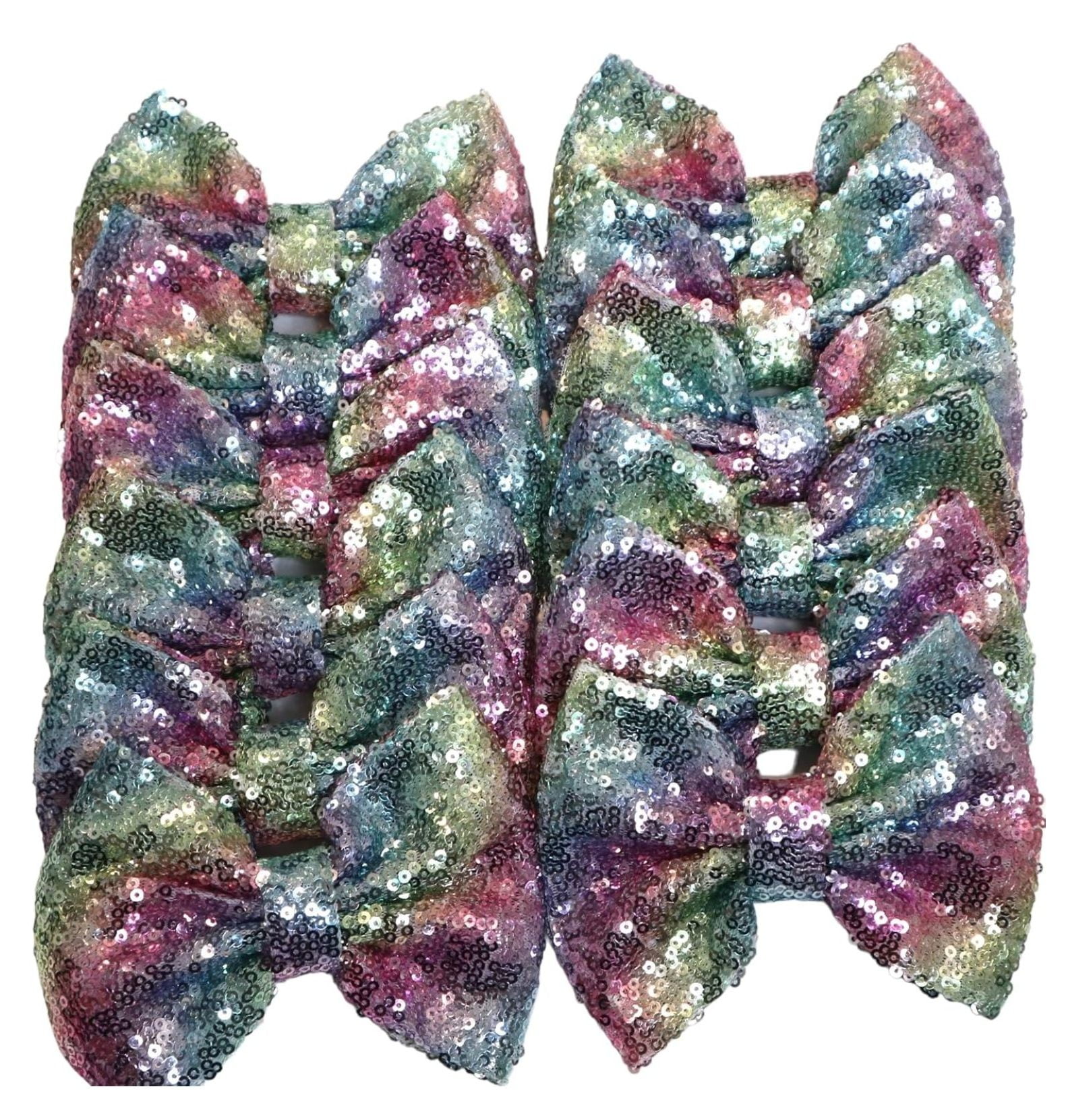 Set of 12 Sequin Bows 5 Inches Large Glitter Bows Wholesale Bows, DIY ...