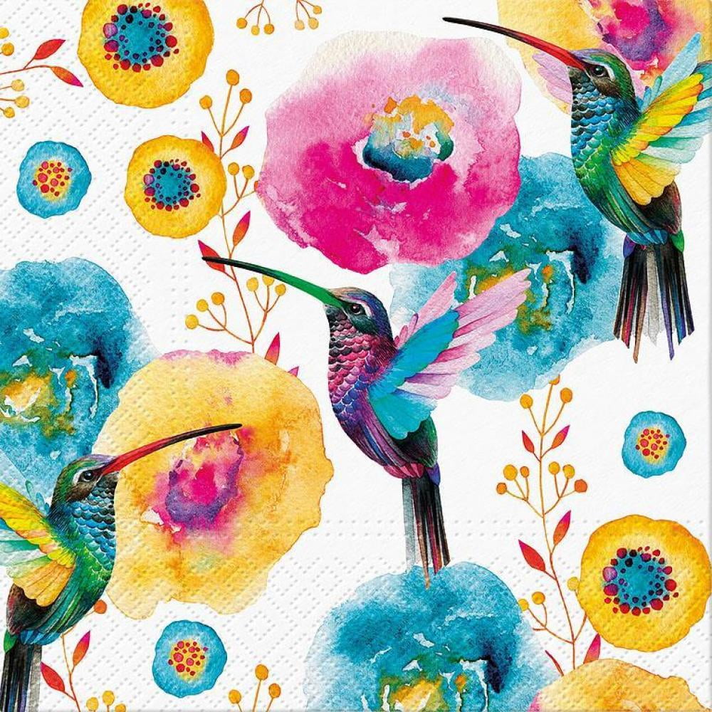 Set of 12 Set Of 20 Luncheon Hummingbirds Napkins - Walmart.com