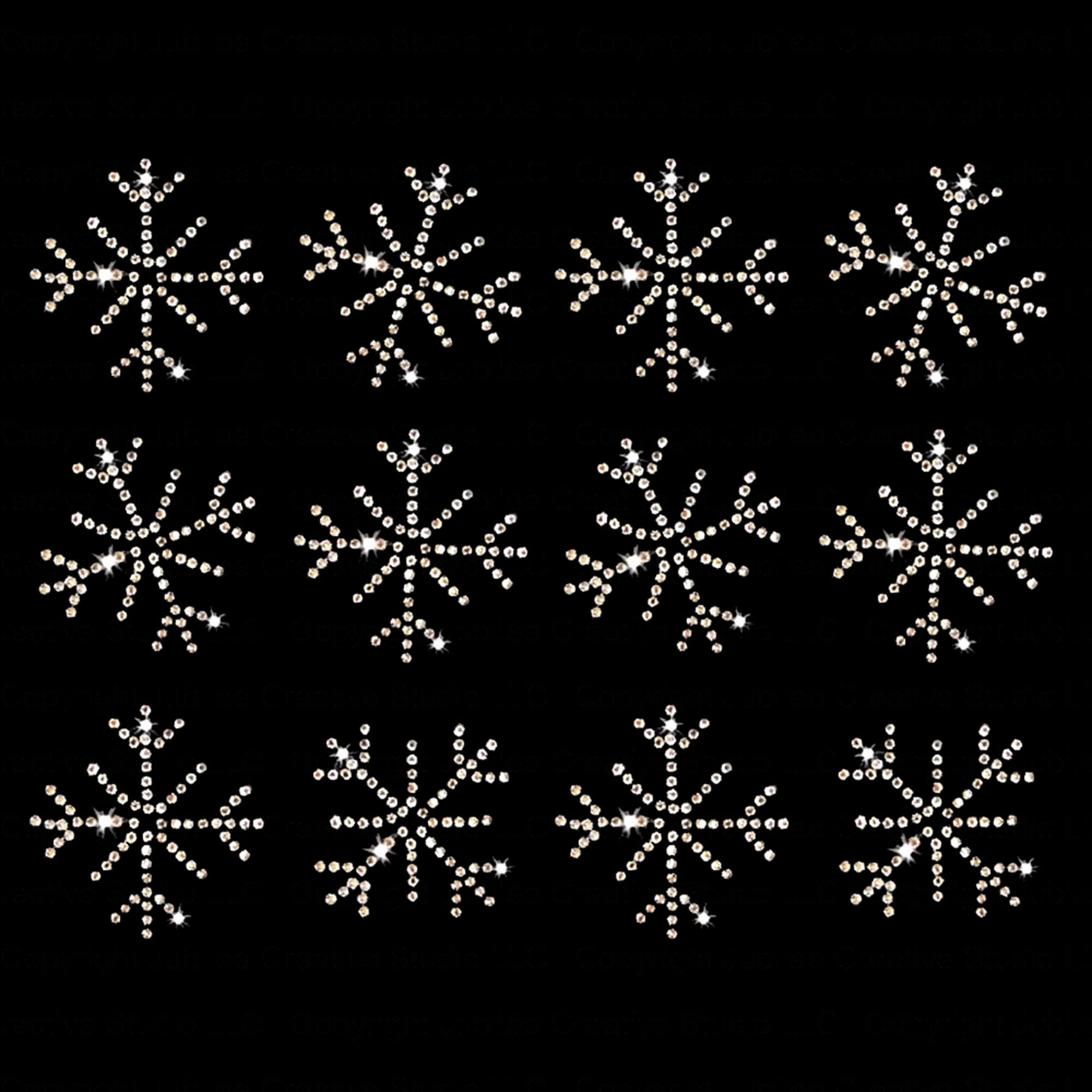 Set of 12 Snowflakes Clear Sparkly Bling for Cheer Dance Frozen Snow ...