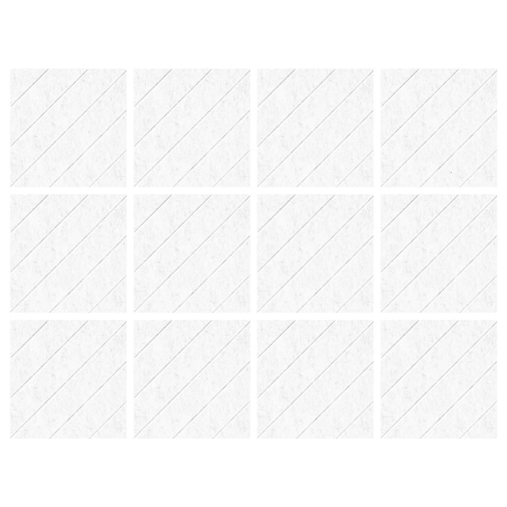 Set of 12 Soundproof Foam Adhesive Wall Panel Polyester Acoustics ...