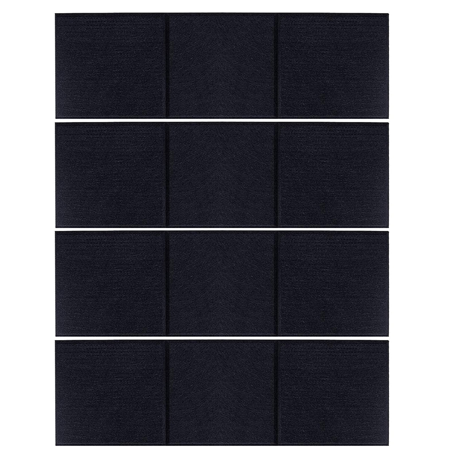 Set of 12 Soundproof Foam Tiles Self Adhesive Wall Panel Polyester ...