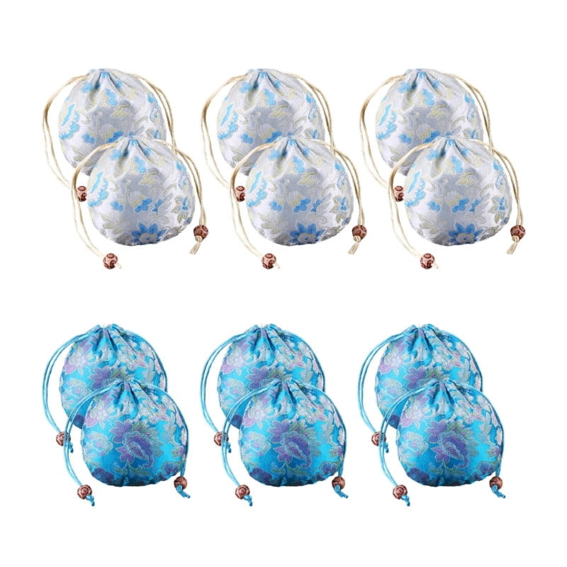 Set of 12 Sturdy Fabric Jewelry Pouches Tear Resistant Design Secure ...