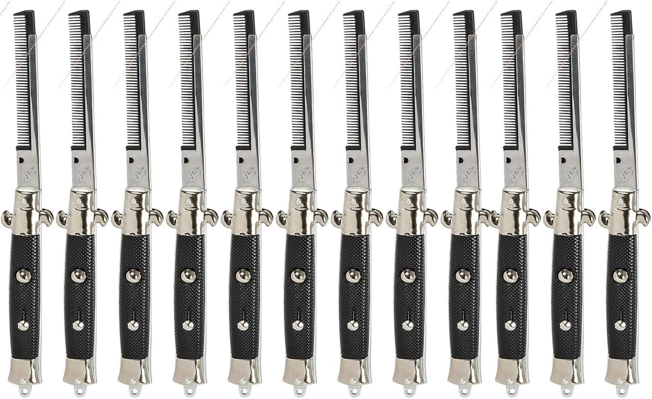 Set of 12 Switchblade Combs (1 Dozen Bulk) - Fun Novelty Pocket Knife ...
