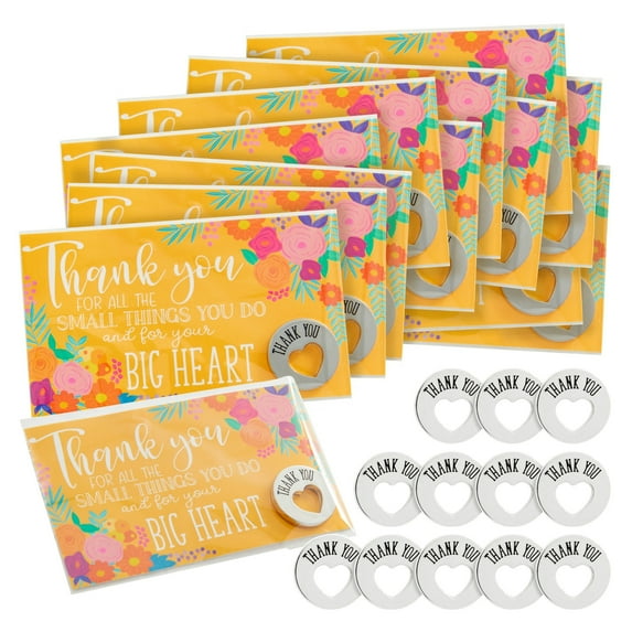 Set of 12 Tokens of Appreciation for Employees with Floral Thank You ...